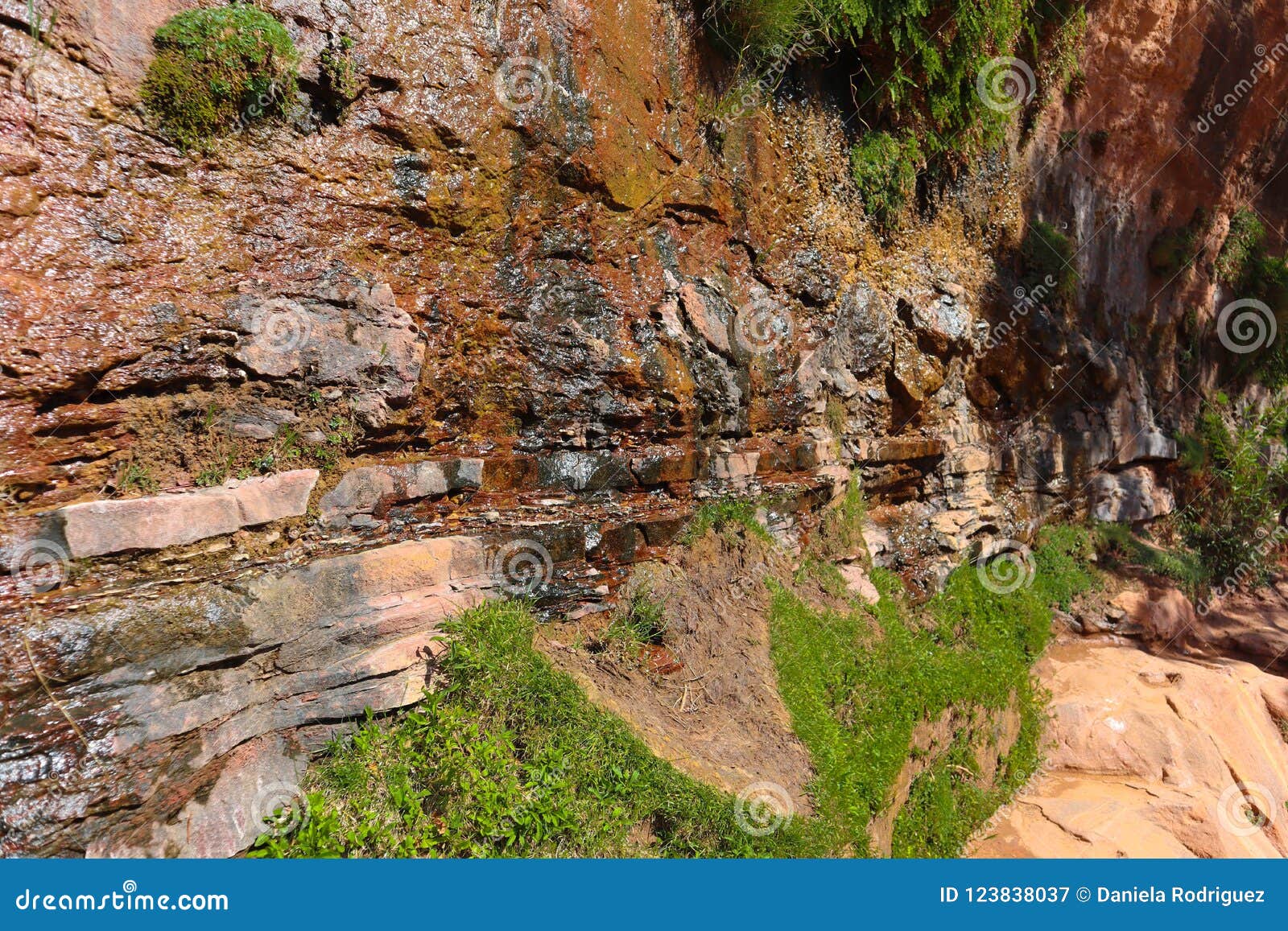 Water Trickles Down through a Rock Stock Image - Image of layers, close ...