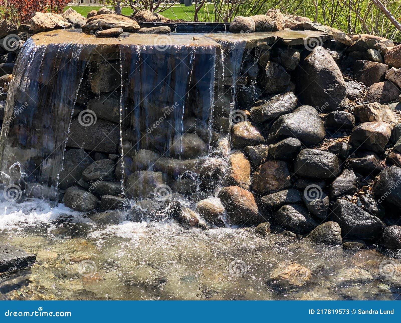 Small Waterfall Trickling Down Rocks Stock Image - Image of nature ...