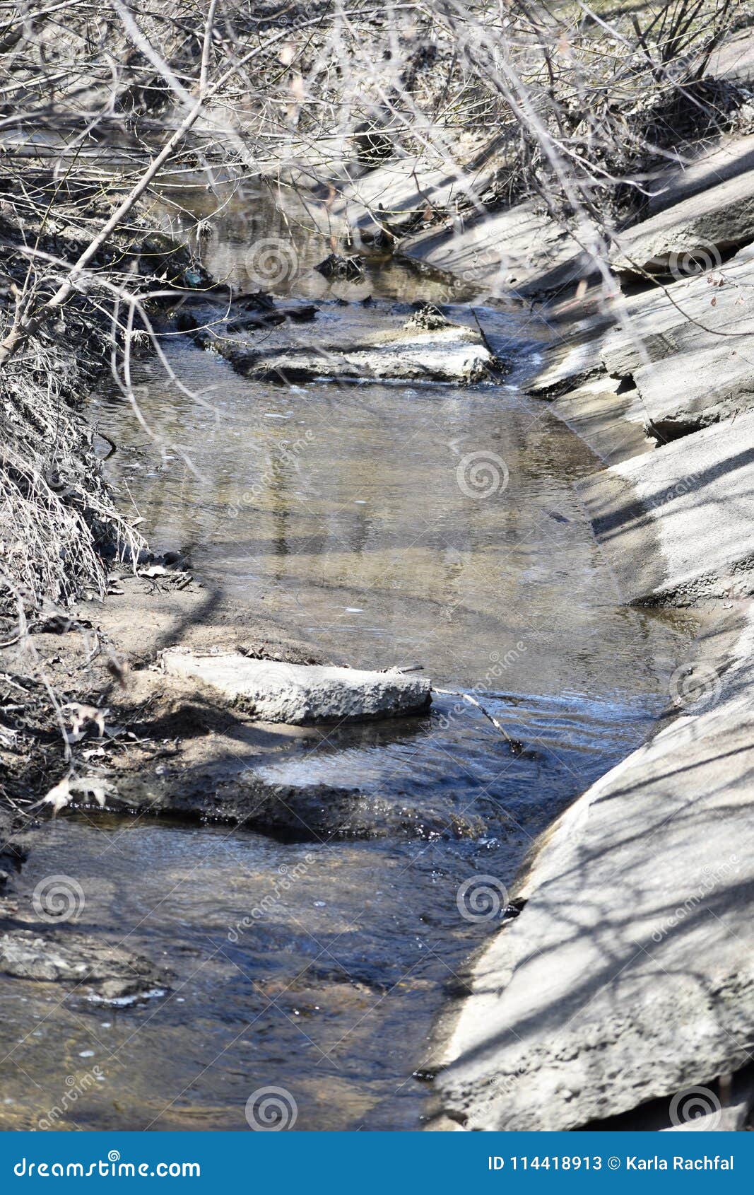 Water flowing in stream stock image. Image of trickling - 114418913