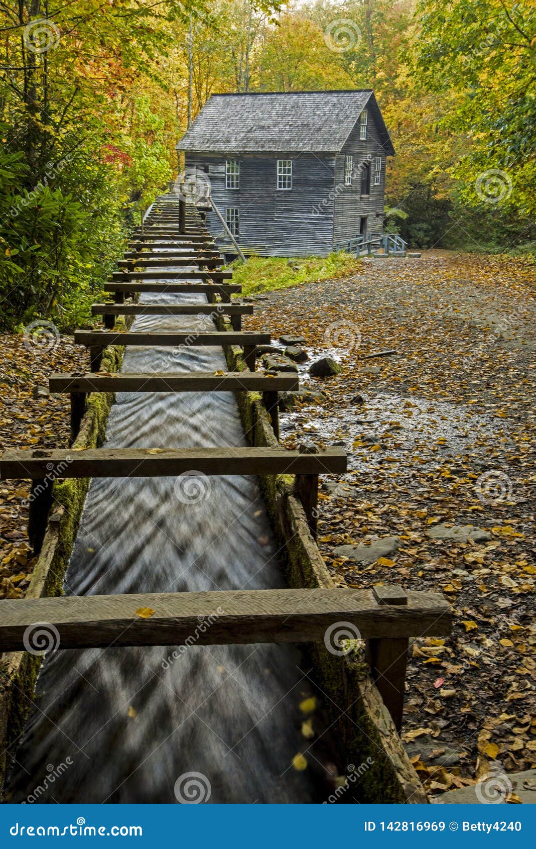 Mingus Mill in Fall, Just Outside Cherokee. Stock Image - Image of ...