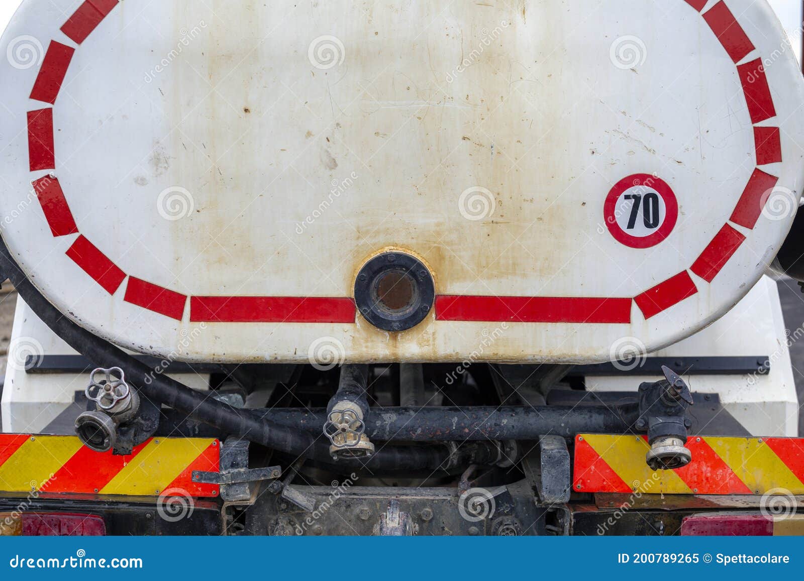 Water truck from back side stock image. Image of back - 200789265