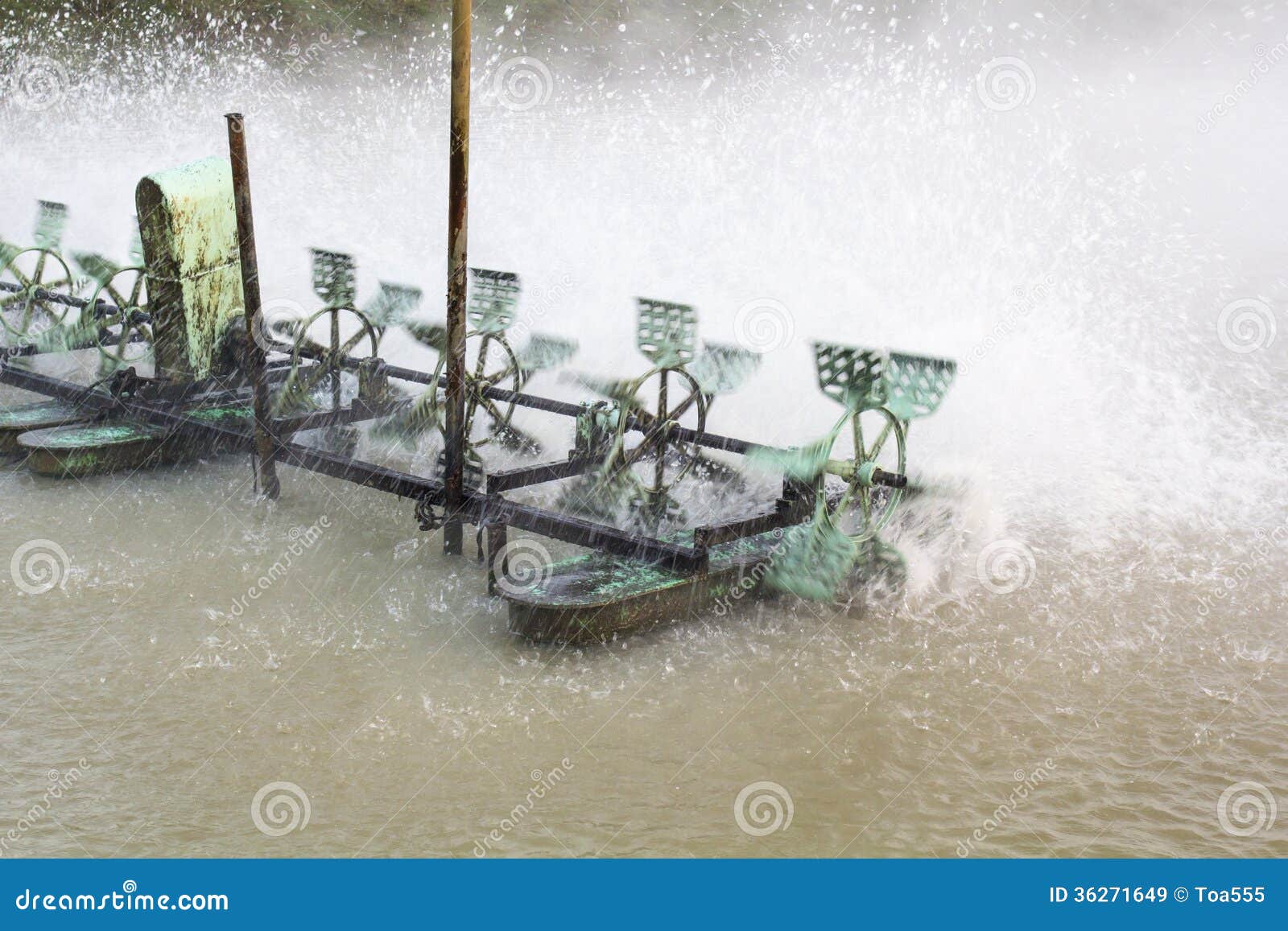 Water turbine in fish farm stock image. Image of asia - 36271649