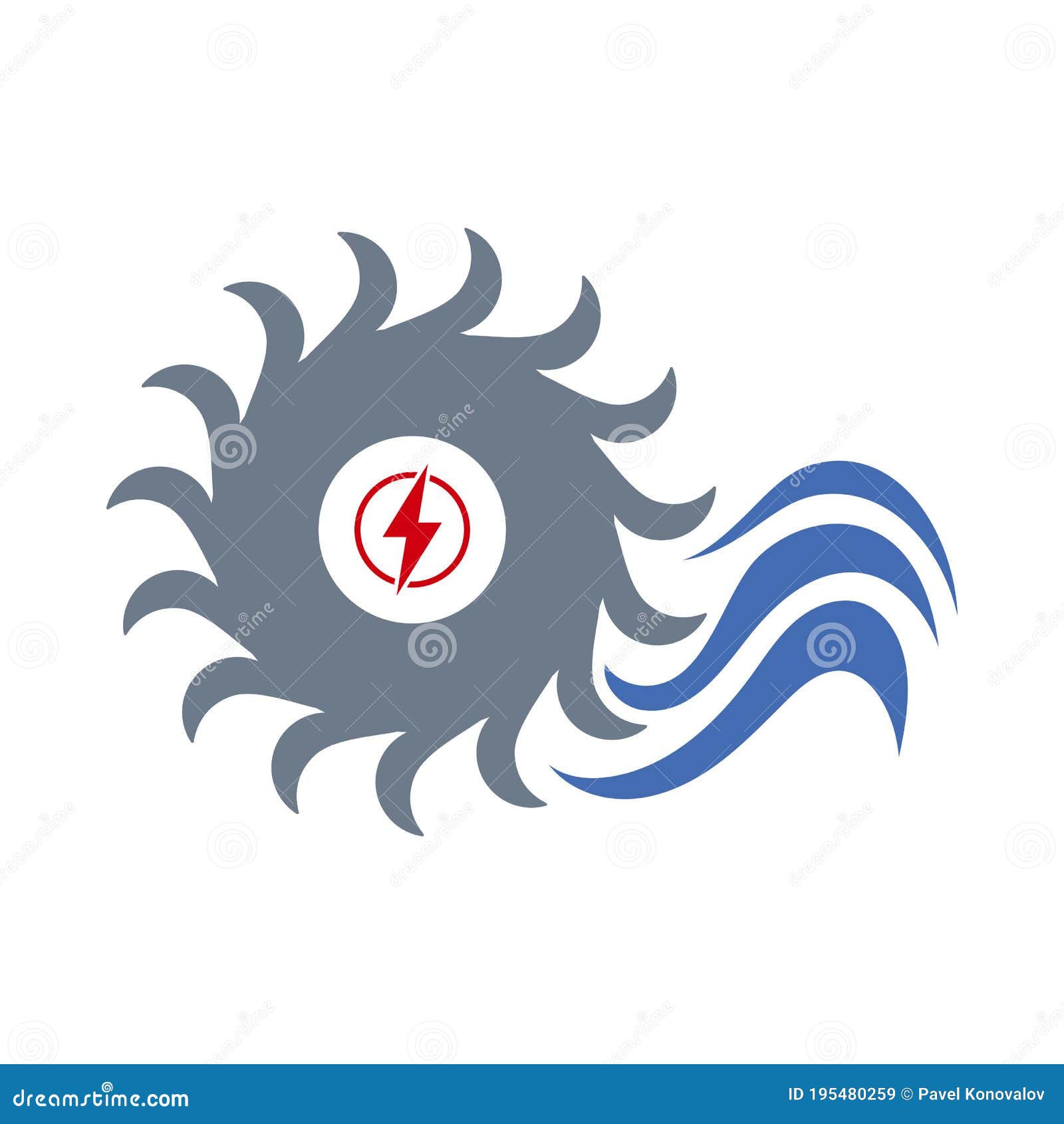 Water Turbine Icon stock vector. Illustration of energy - 195480259