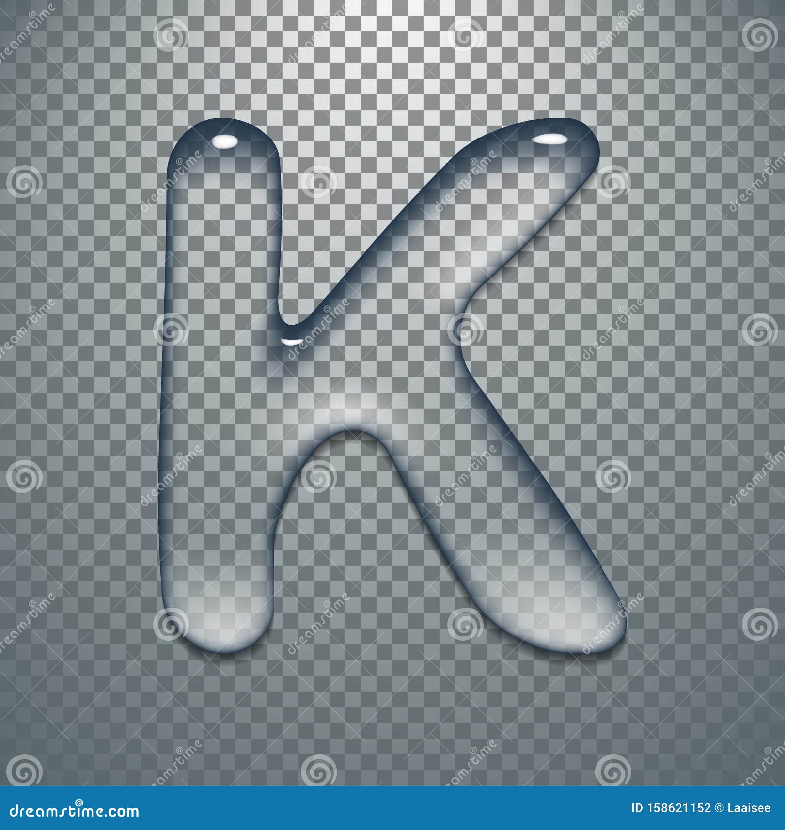 Water Typeface with Transparent Pattern Letter K Stock Vector ...