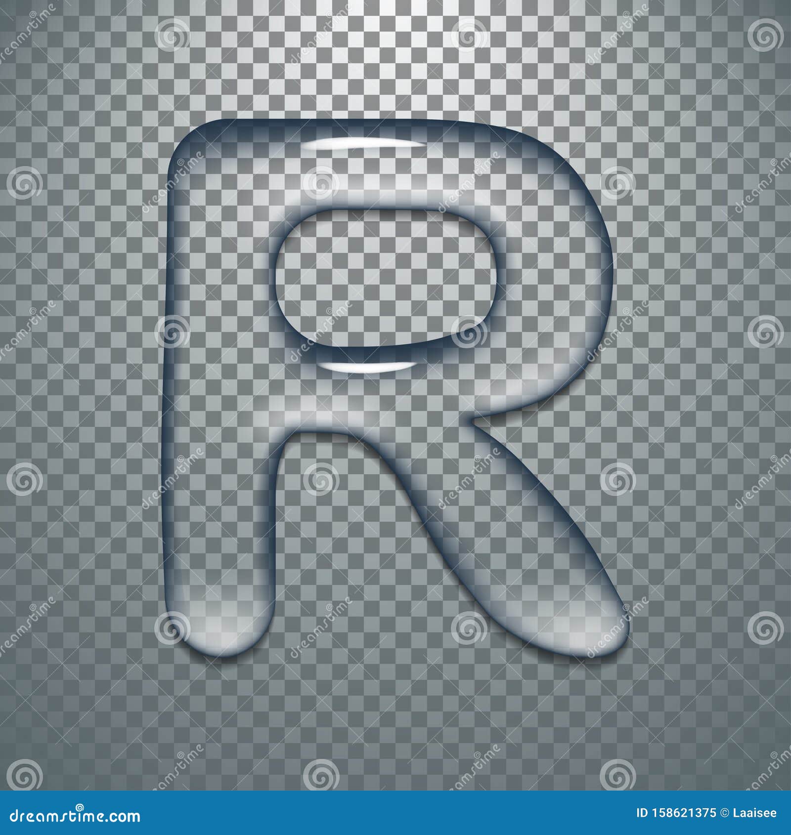 Water Typeface with Transparent Pattern Letter R Stock Vector ...