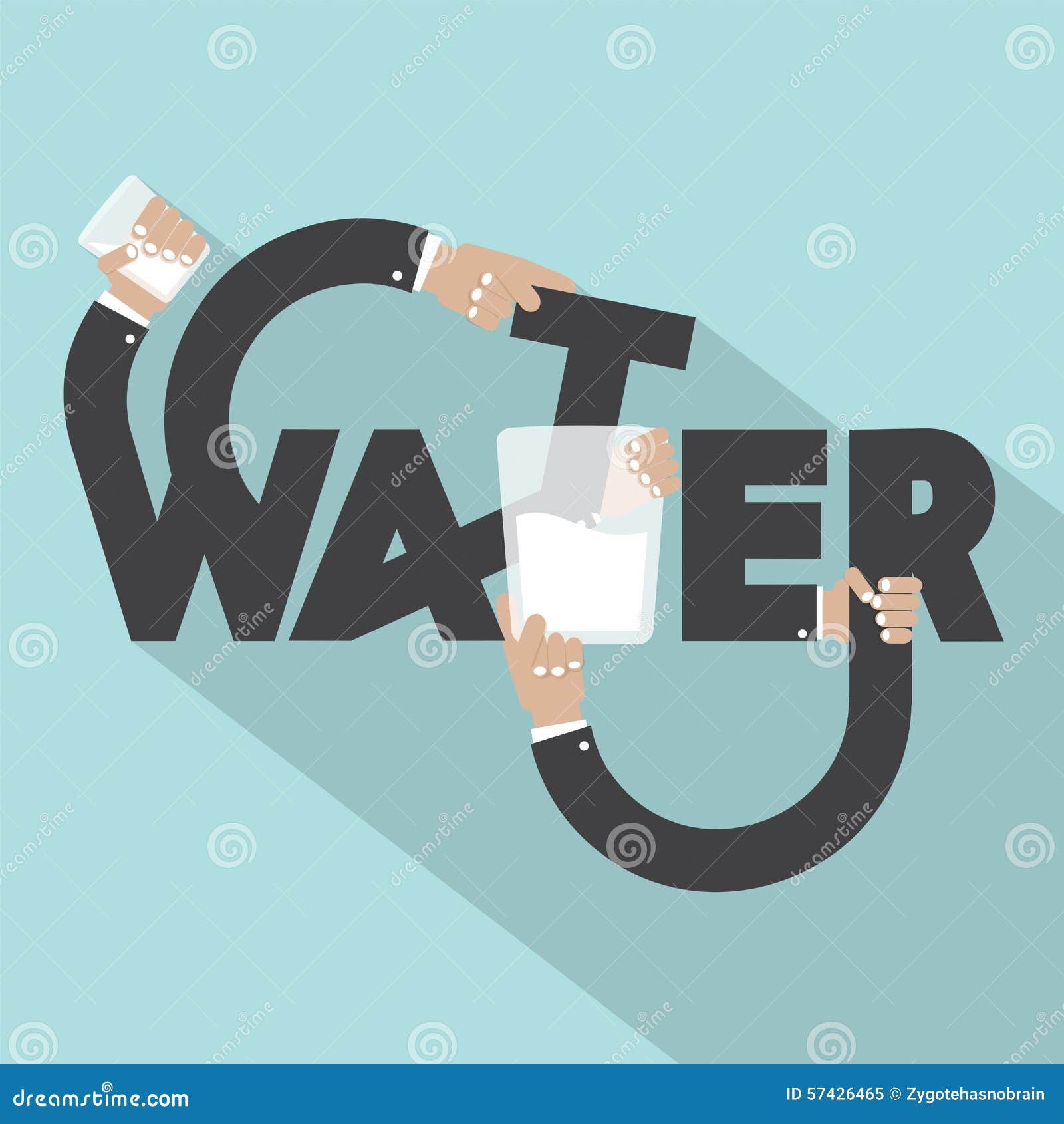 Water Typography Design. stock vector. Illustration of poster - 57426465
