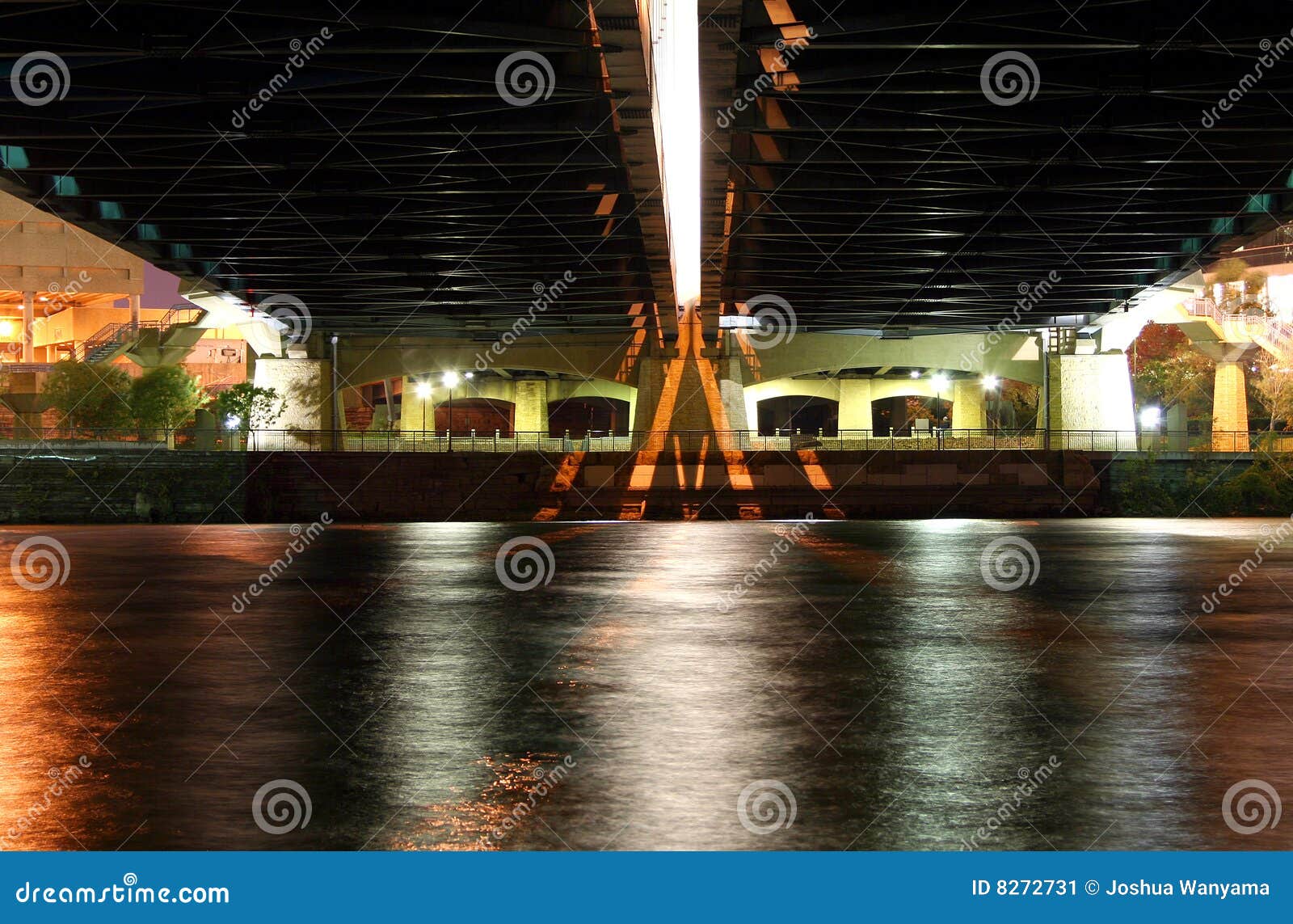 Water under a bridge stock image. Image of supports, bridge - 8272731
