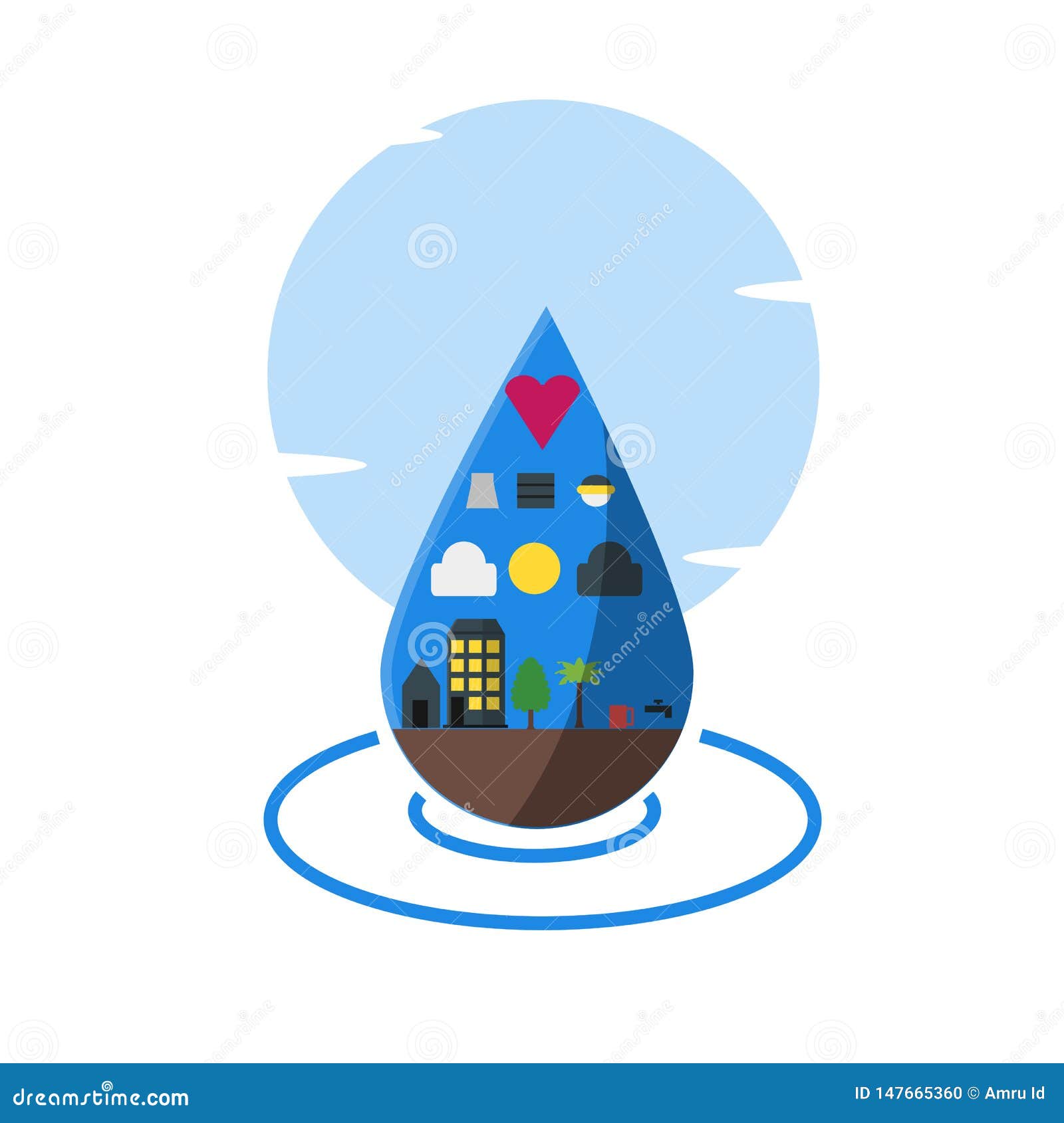 Water Use, Lots of Uses of Water Illustration Stock Vector ...