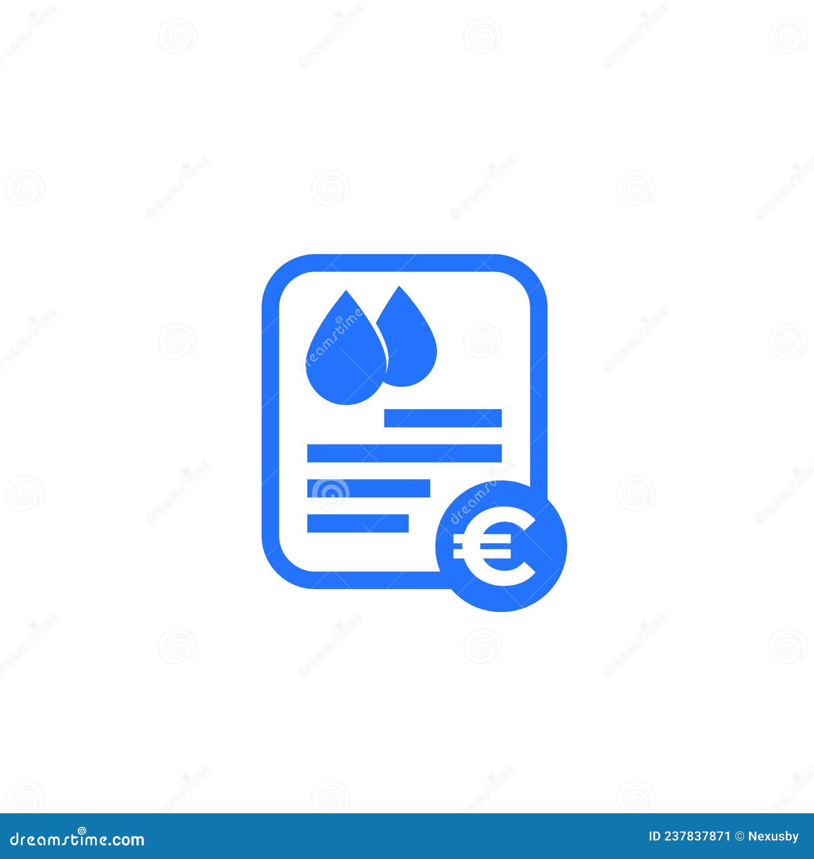 Water Utility Bill Icon with Euro Stock Vector - Illustration of house ...