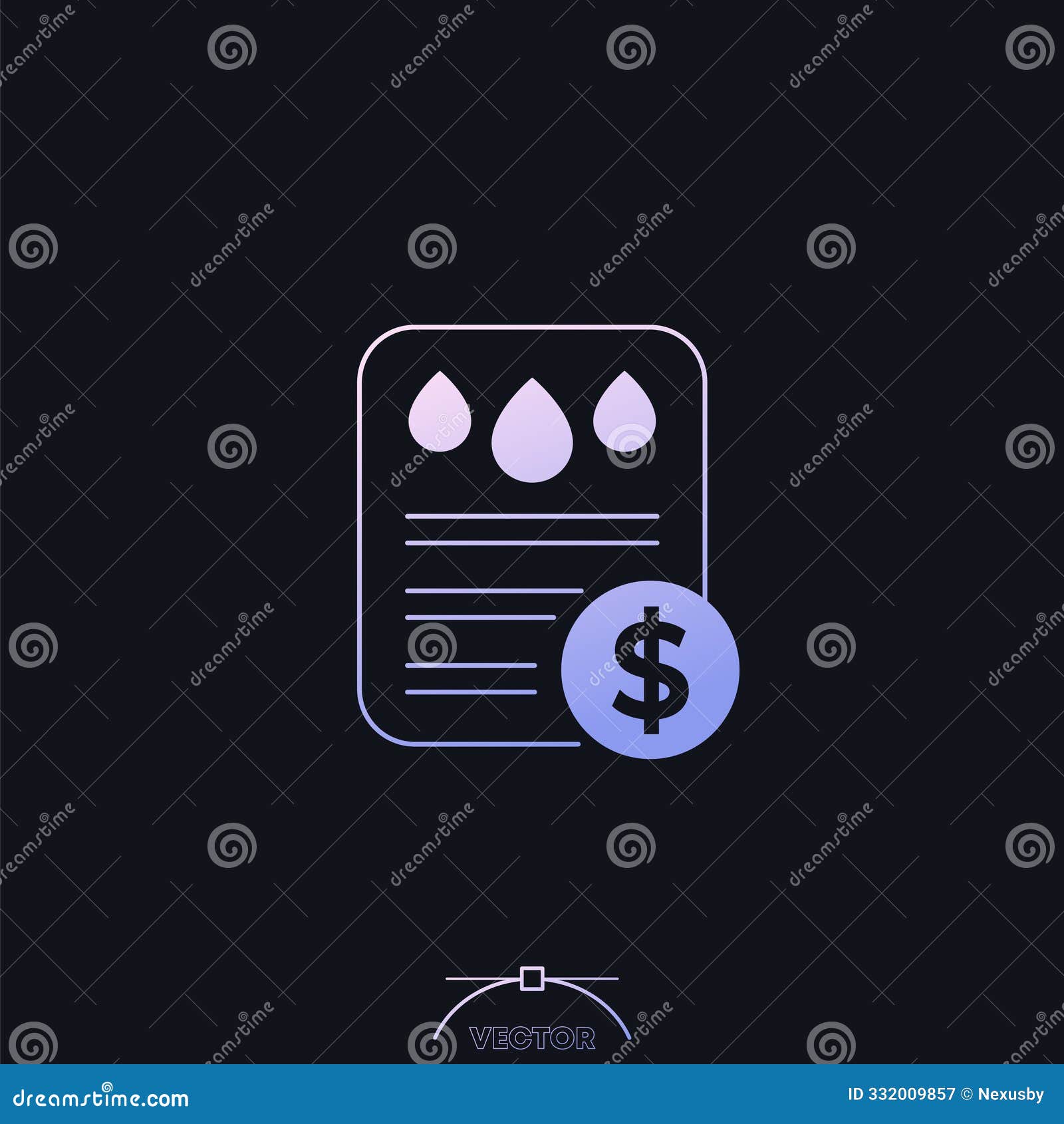 Water Utility Bill Icon with a Gradient Stock Illustration ...