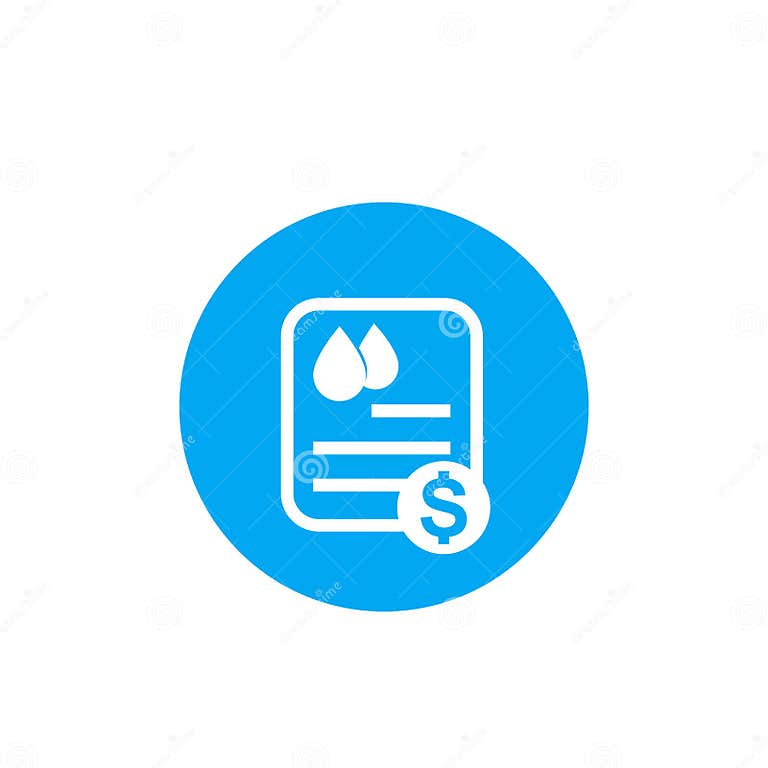 Water Utility Bill Icon, Vector Stock Vector - Illustration of vector ...