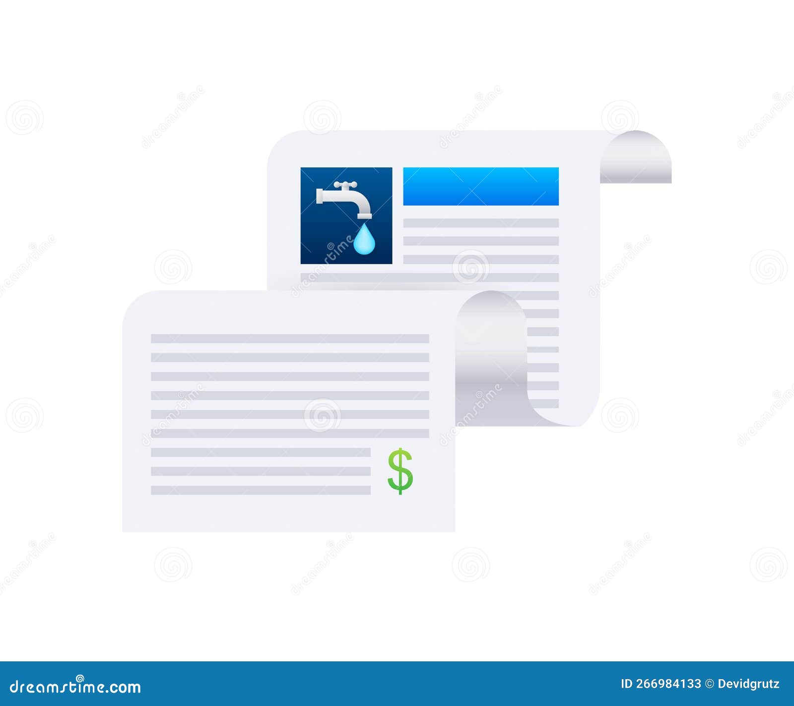 Water Utility Bill Icon. Vector Stock Illustration. Stock Vector ...