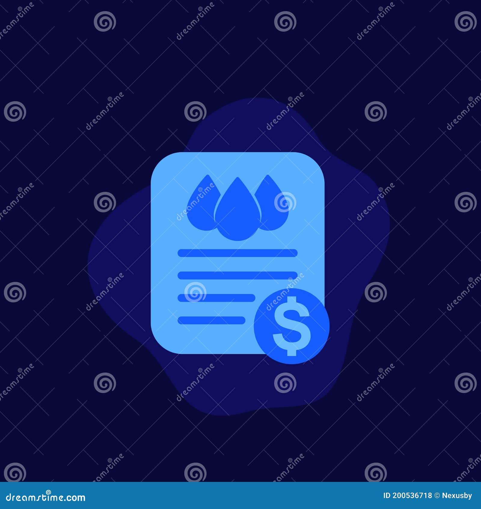 Water Utility Bills Icon, Flat Vector Stock Vector - Illustration of ...
