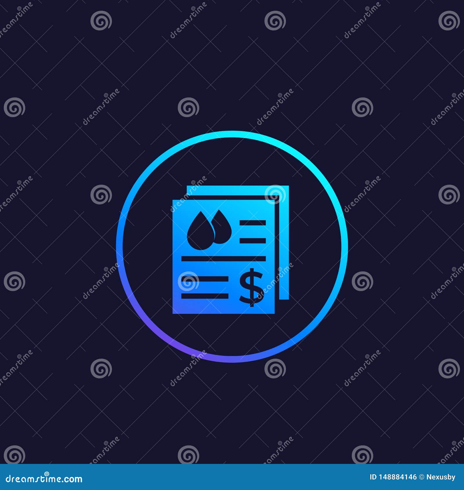 Water Utility Bills Vector Icon Stock Vector - Illustration of money ...