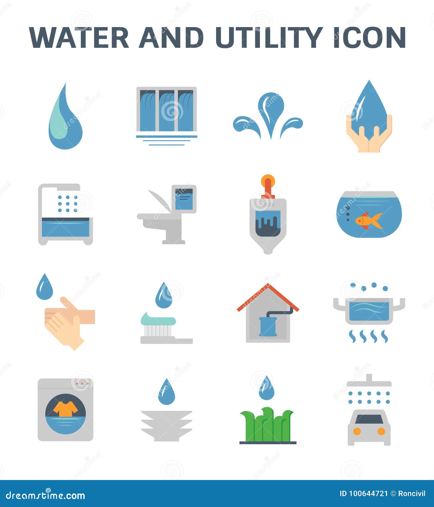 Water utility icon stock vector. Illustration of nature - 100644721