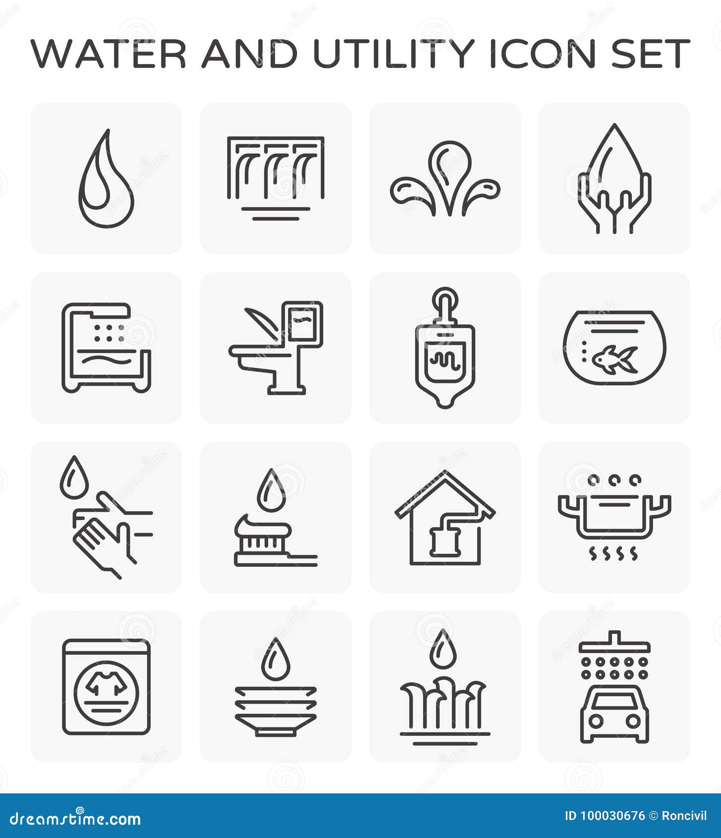 Water and utility icon stock vector. Illustration of closet - 100030676