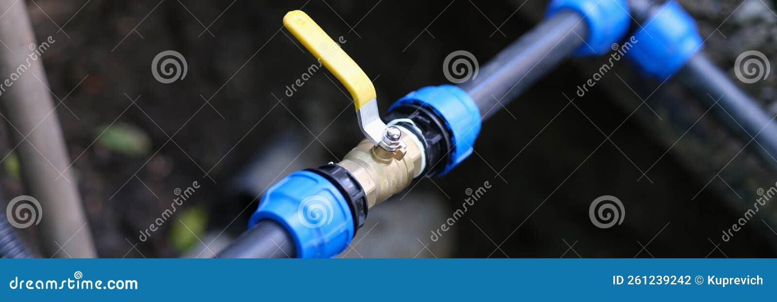 Water Valve Connected To PVC Pipe Closeup Stock Photo - Image of ...