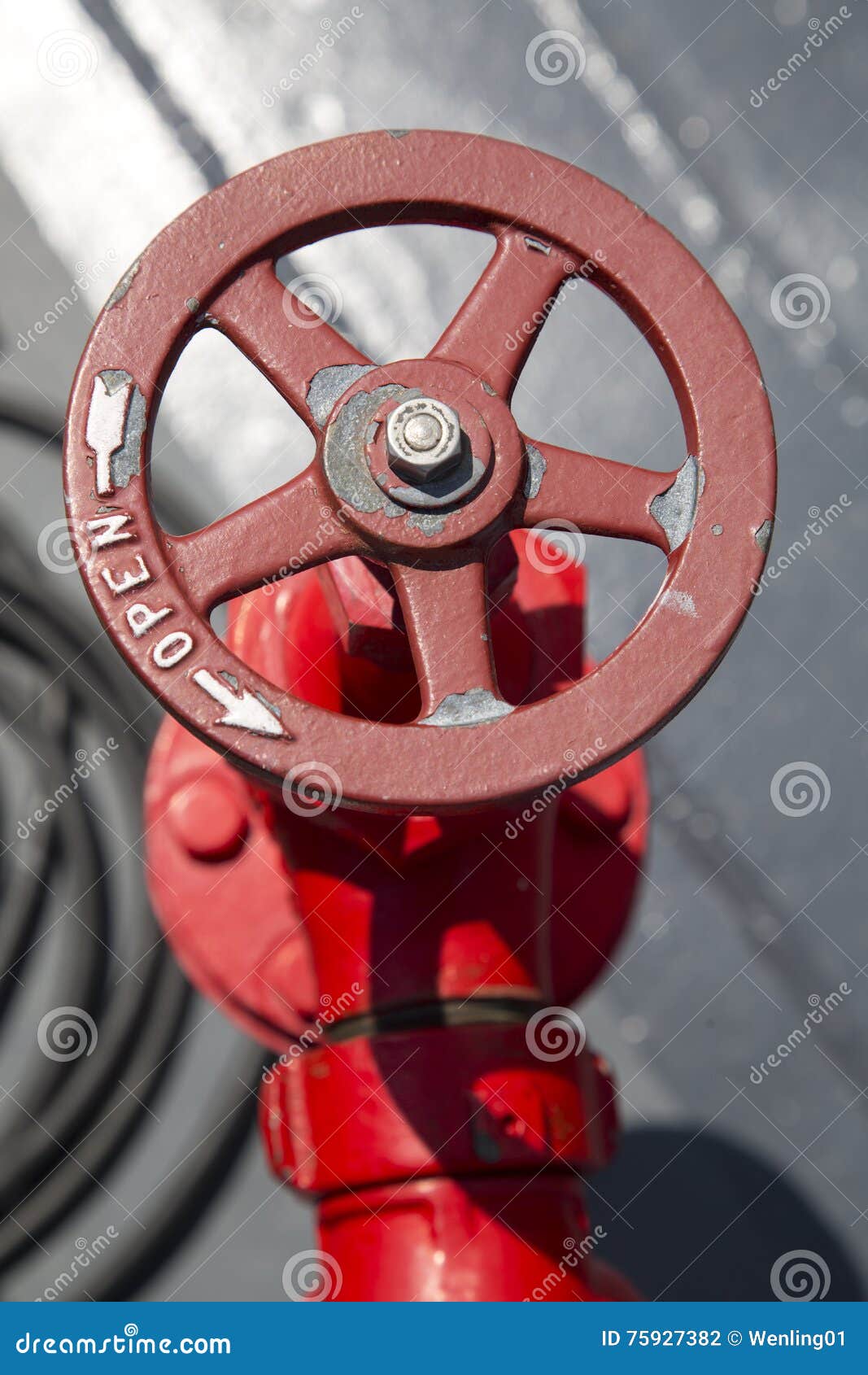 Water Valve for Fire Fighting on a Ship Stock Photo - Image of blank ...