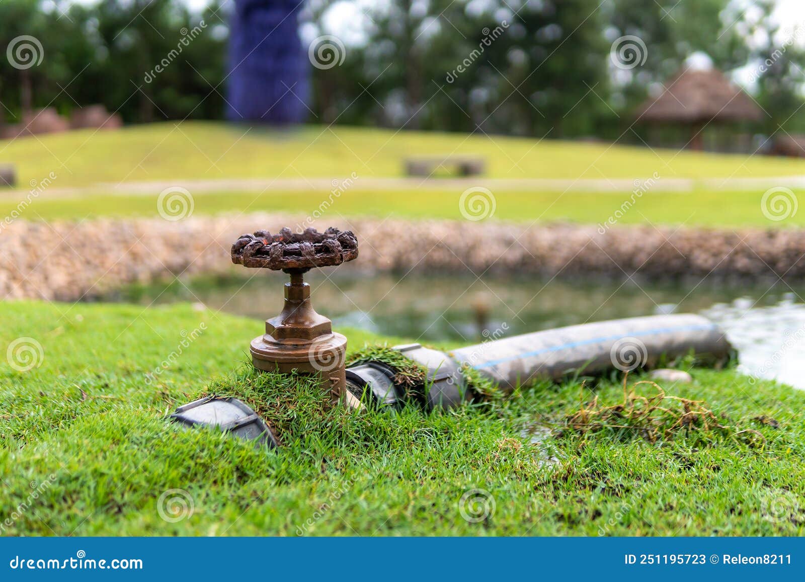 Water Valve of the Irrigation System Stock Image - Image of plant ...