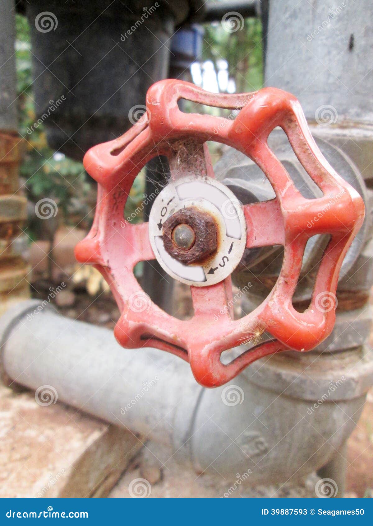 Water Valve Old Two Head Red Stock Image - Image of bronze, flowing ...