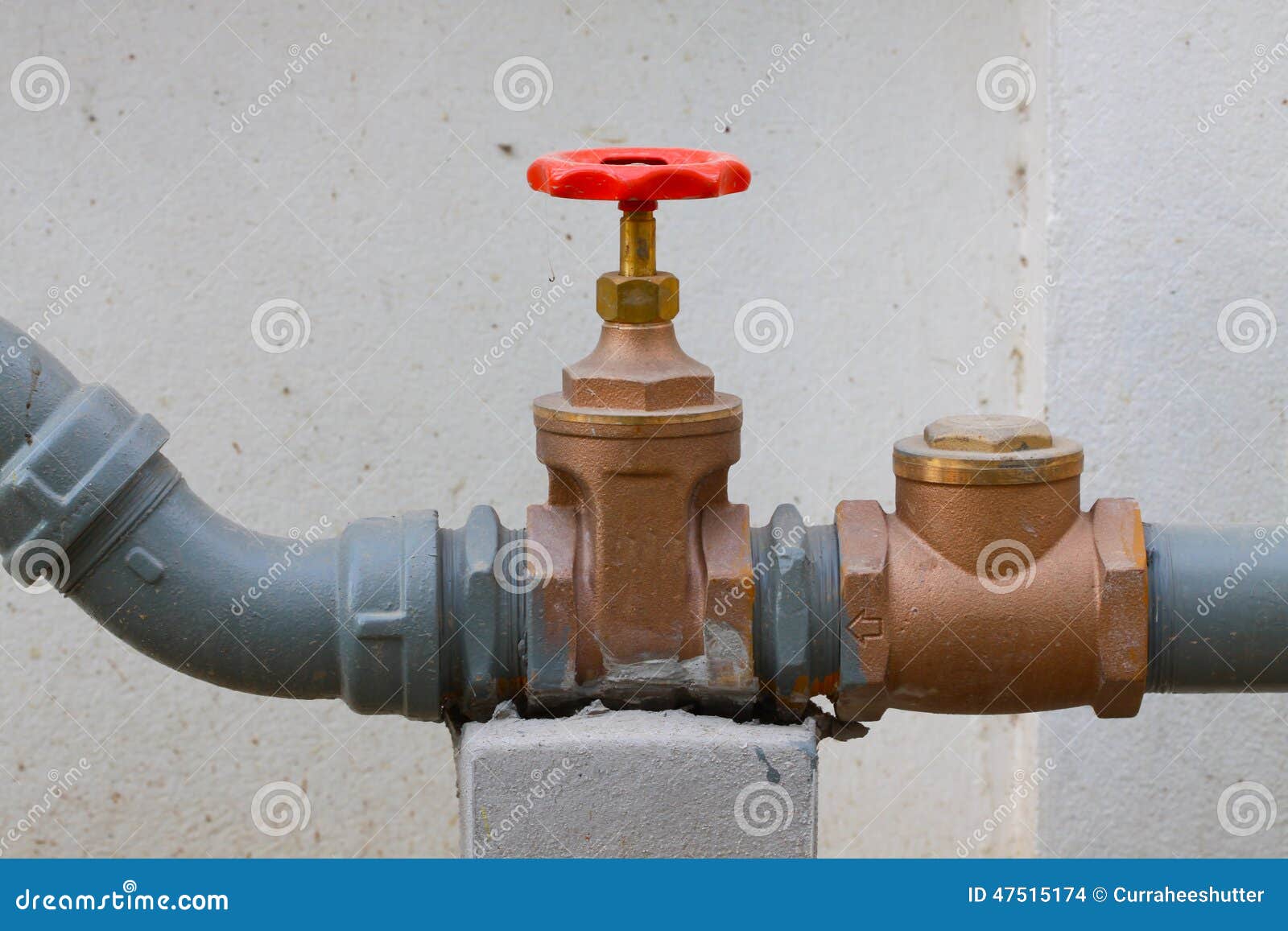 Water Valve Set In The Building, Control Water Flow By Valve Royalty ...