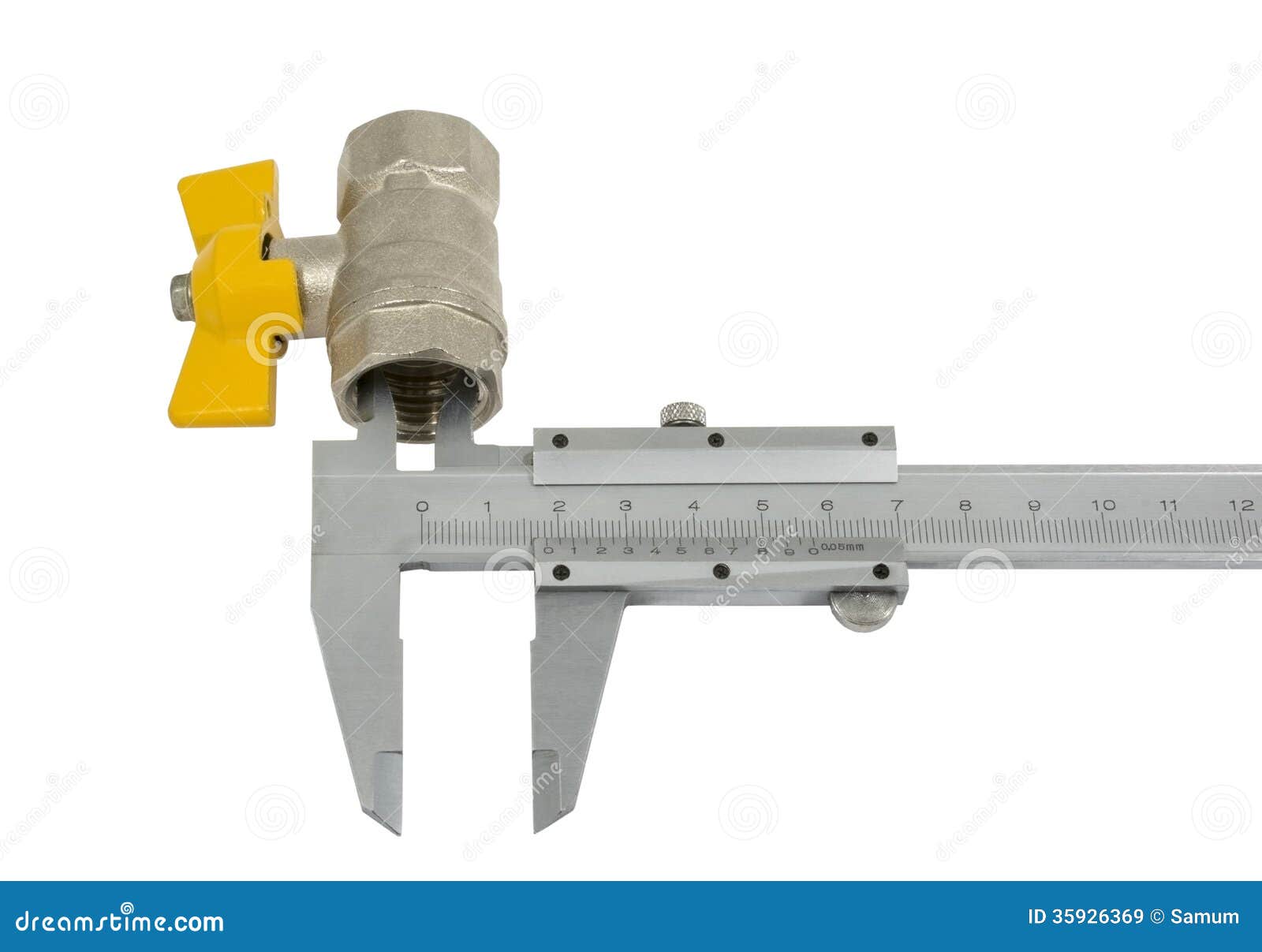 Water Valve Set and Vernier Caliper Stock Image - Image of instrument ...