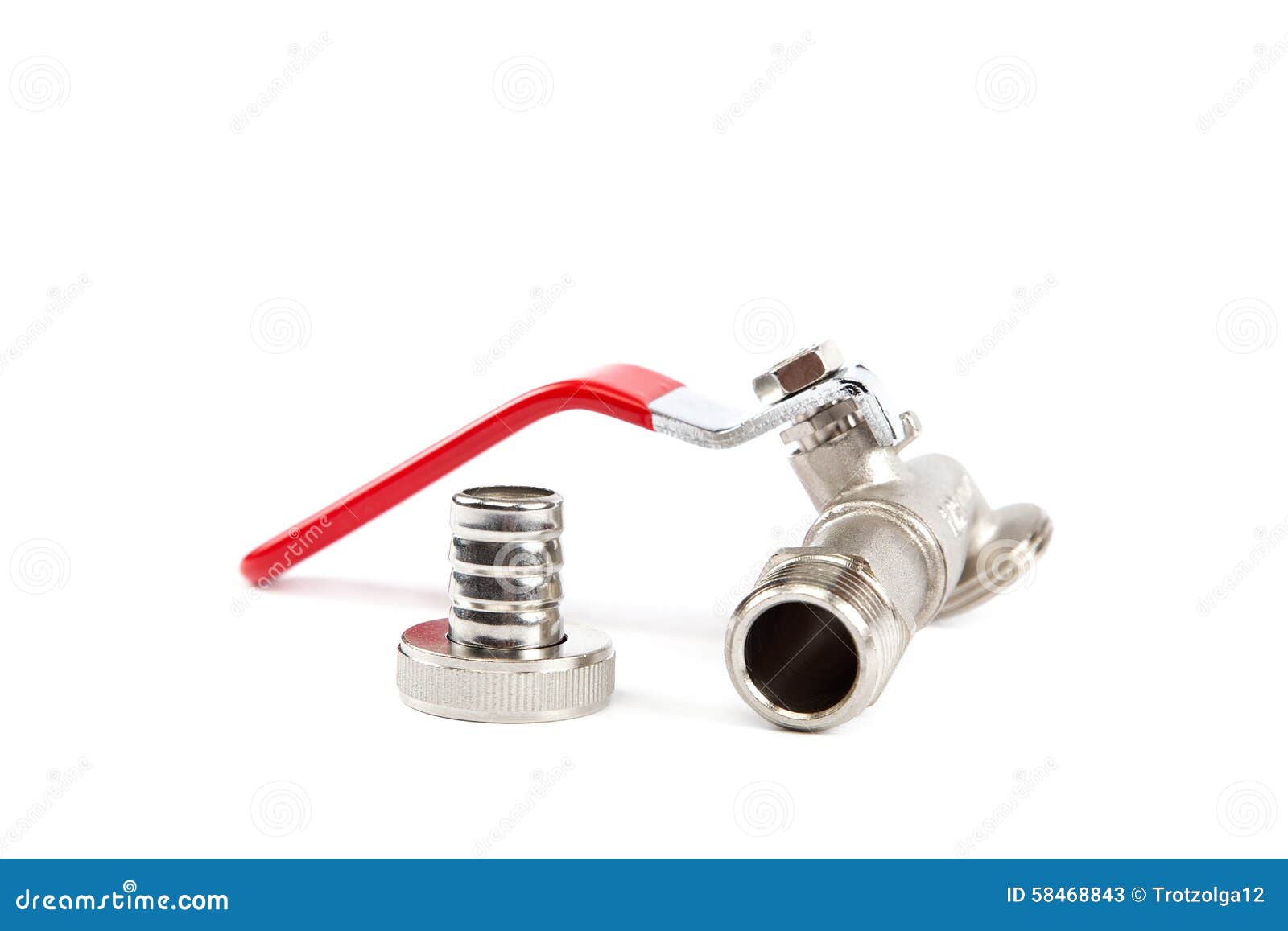Water Valve on White Background. Stock Image - Image of flowing, drain ...
