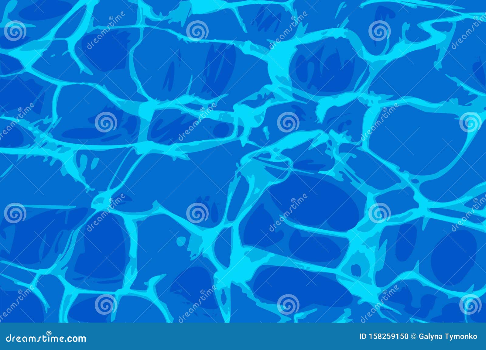 Water Vector Background, Ripple and Flow with Waves. Summer Blue ...