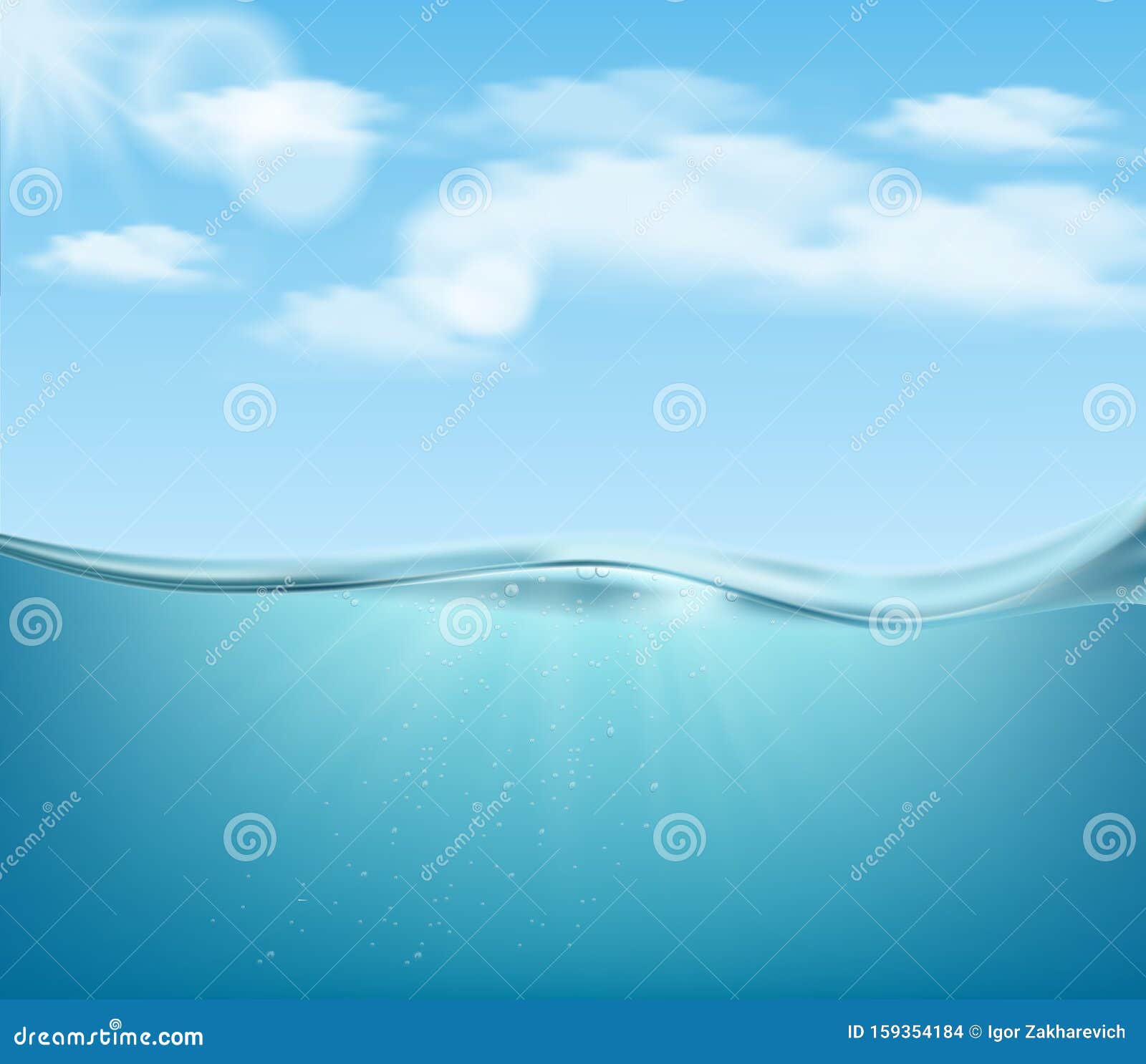 Water Vector Wave with Bubbles of Air. Stock Illustration ...