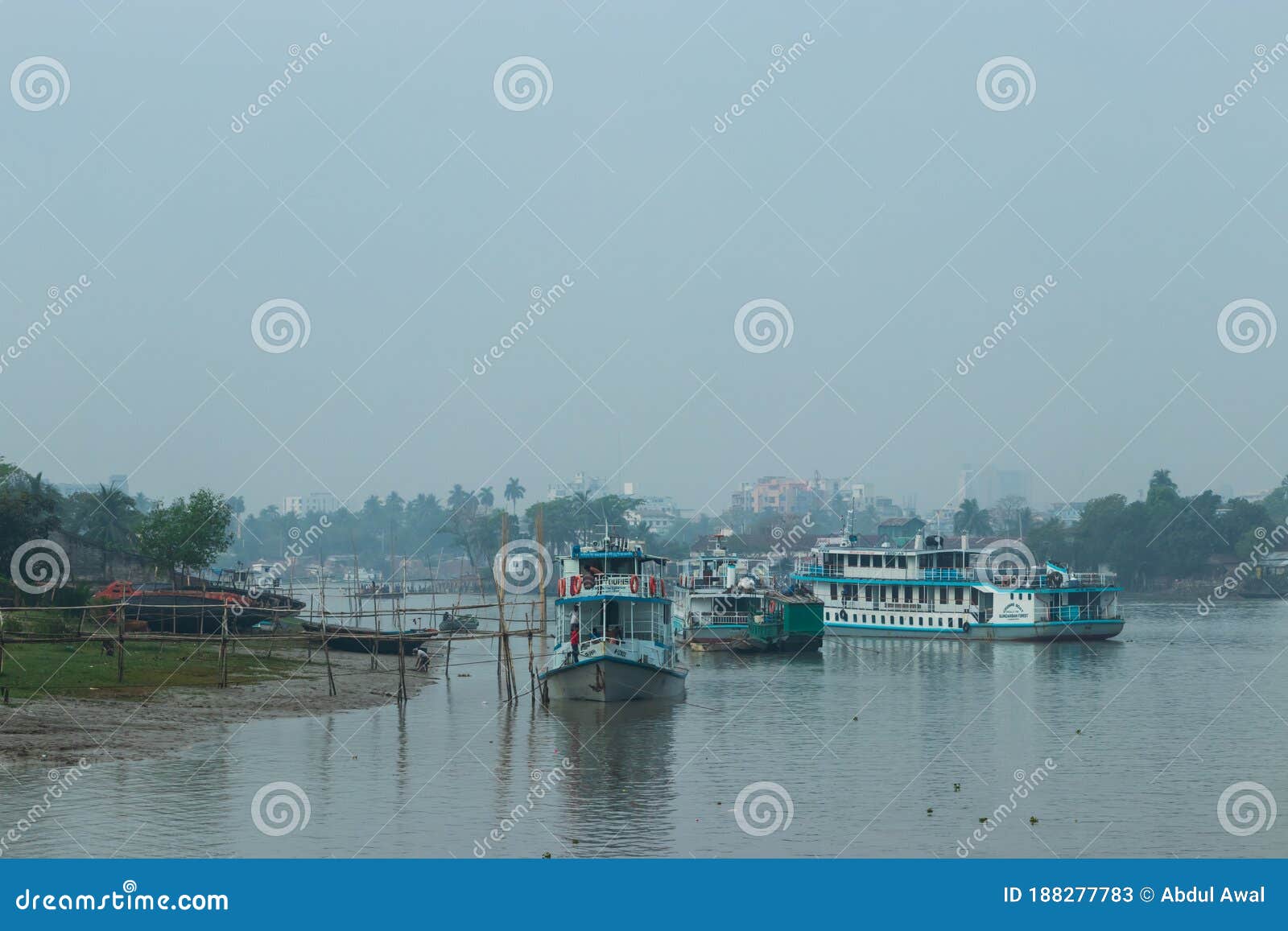 Water Vehicles Activity on River Stock Image - Image of water, ship ...