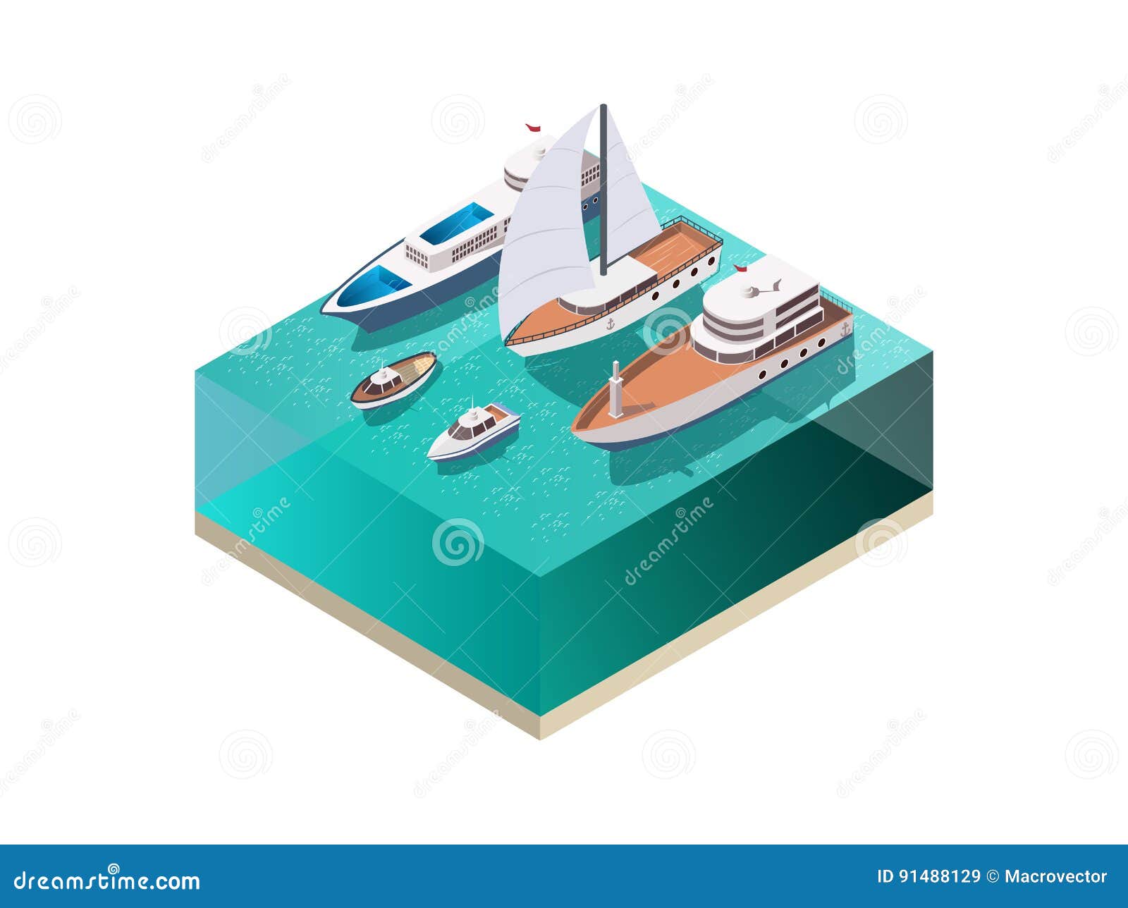 Water Vessels Isometric Composition Stock Vector - Illustration of ...