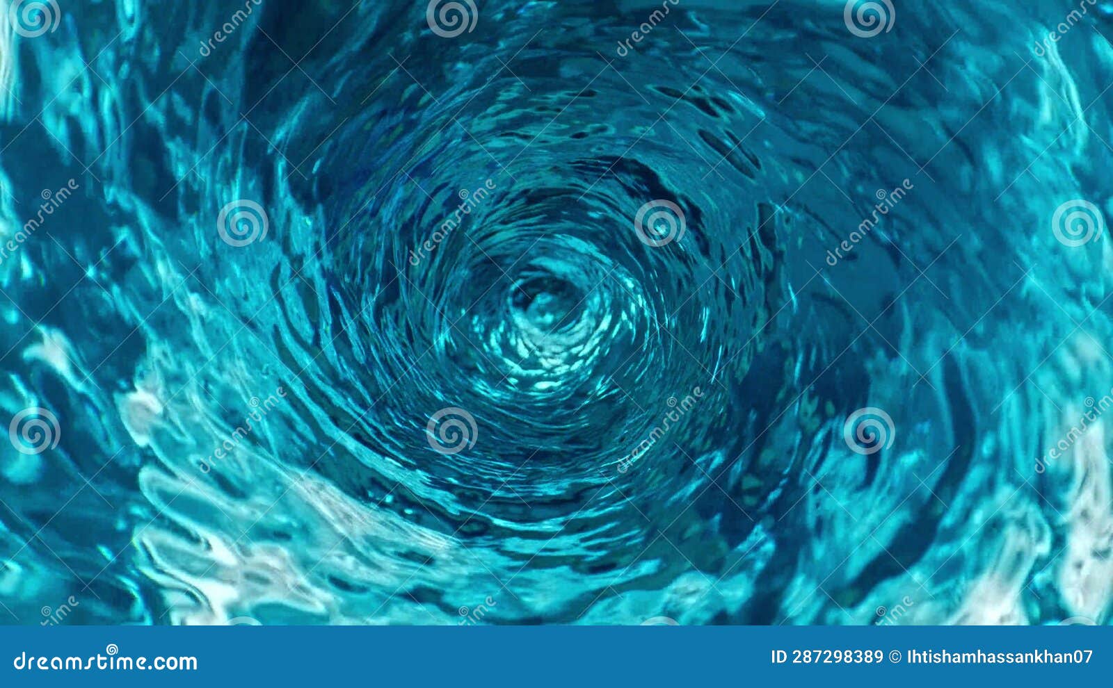 Water Vortex Swirling Anticlockwise in Slow Motion - Top View from ...