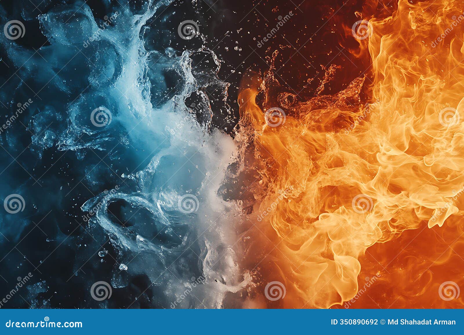 Water Vs. Fire: a Visual Representation of Opposing Forces Ai Generator ...