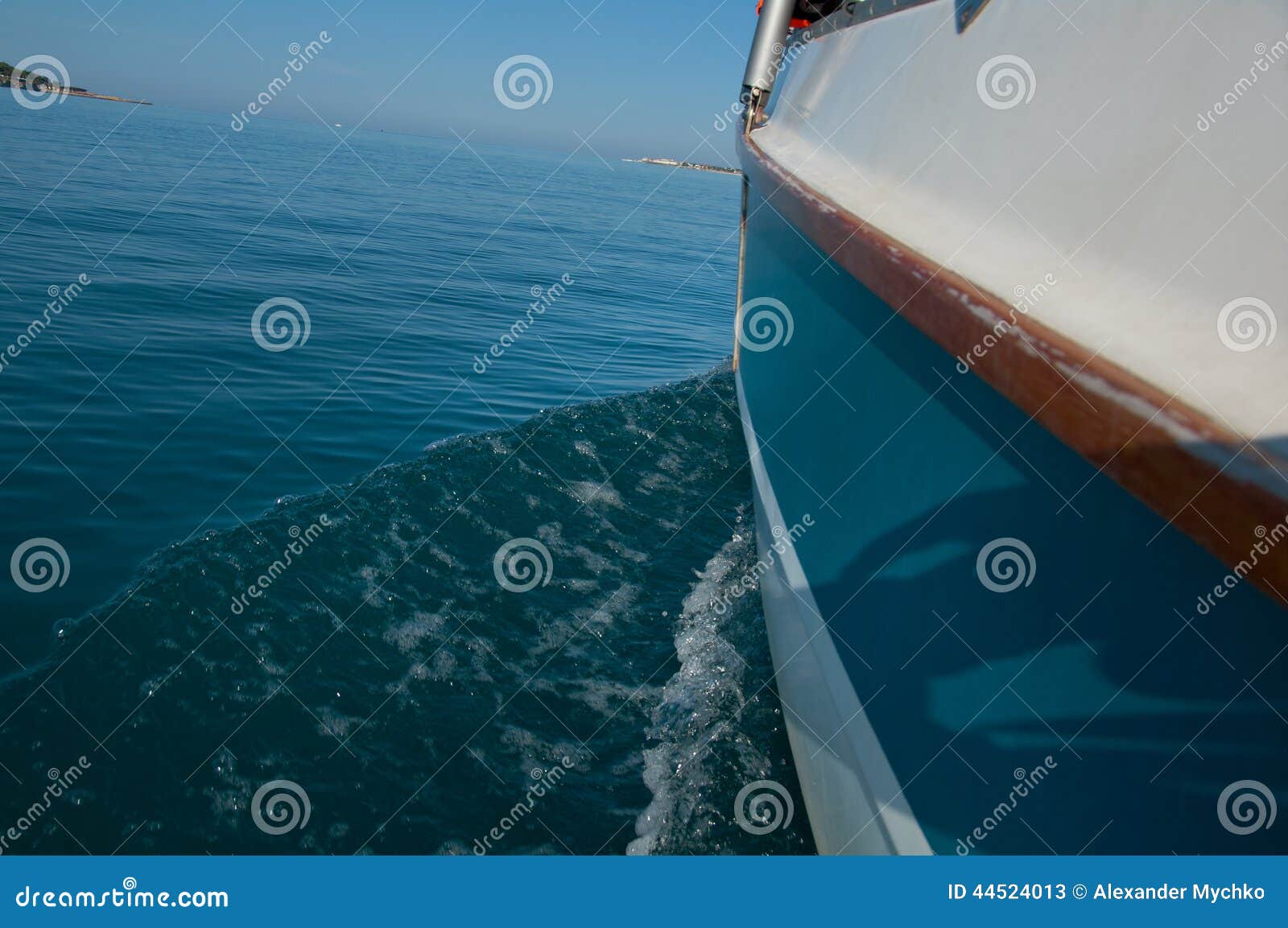 Water wake behind yacht stock image. Image of ship, boat - 44524013
