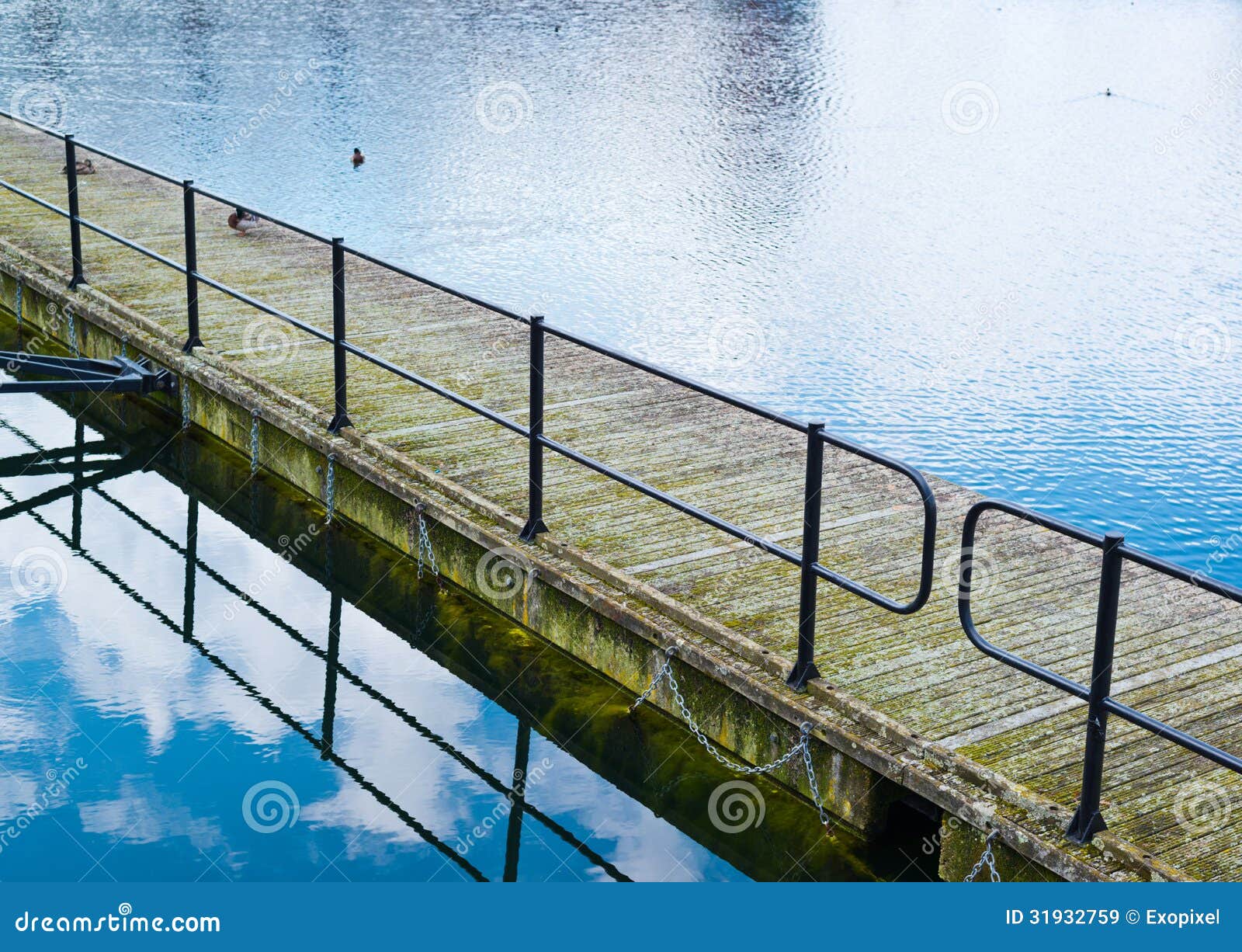 Water Walkway through the Lake Stock Image - Image of background ...
