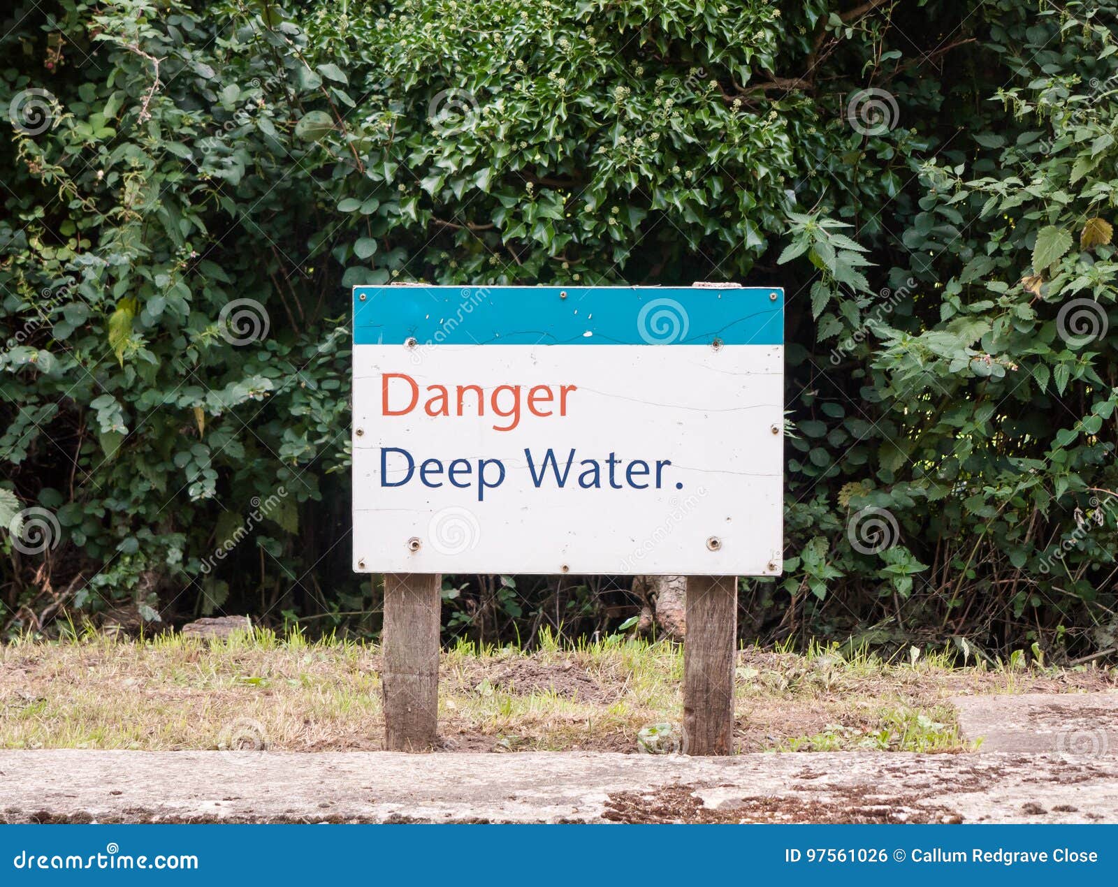 A Water Warning Sign Danger Deep Water Stock Photo - Image of billboard ...