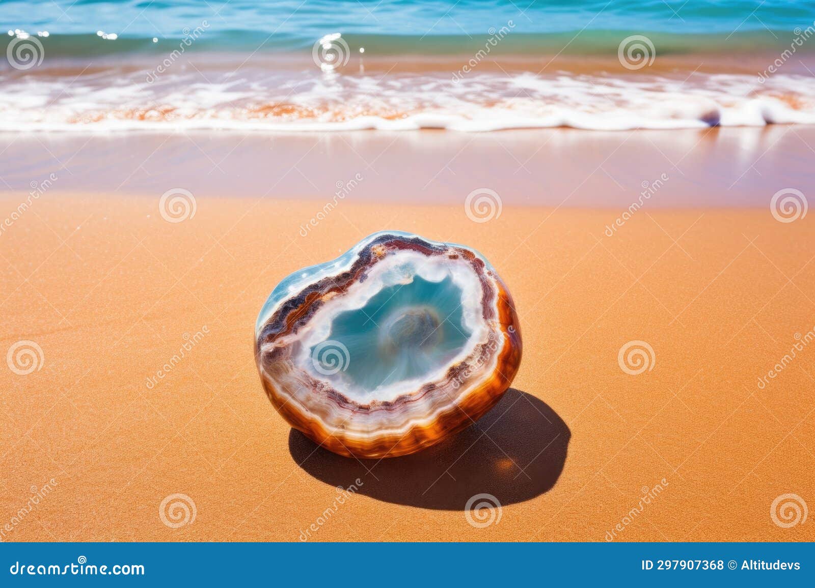 Water-washed Agate Stone on a Beach Stock Photo - Image of ocean, beach ...