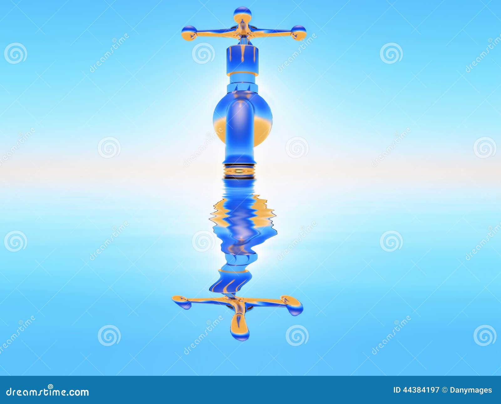 Water Waste From Running Tap. Wastage Of Water Theme For Save Water ...