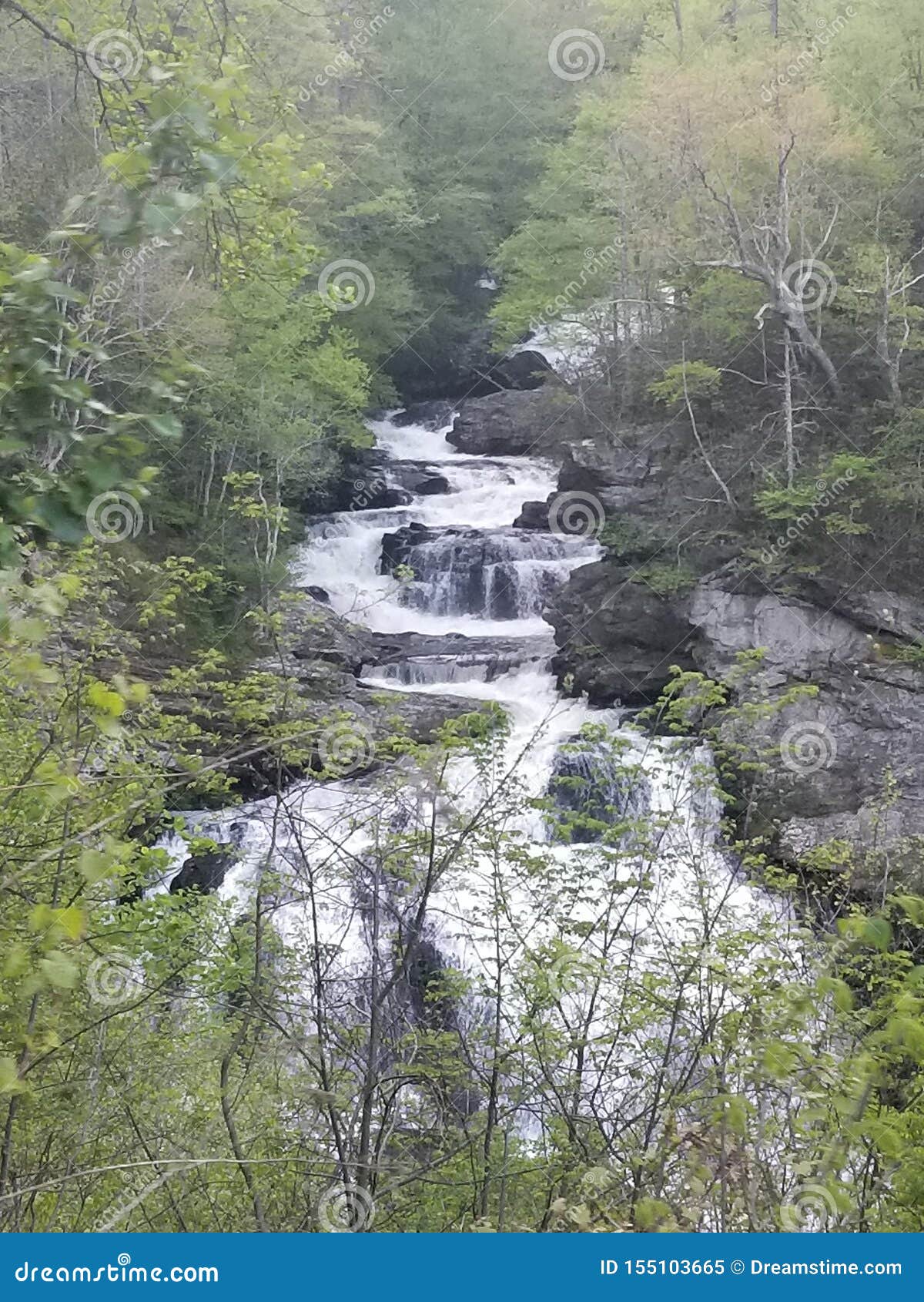 Water Waterfall Rocks Mountain View Cascades River Stock Image - Image ...