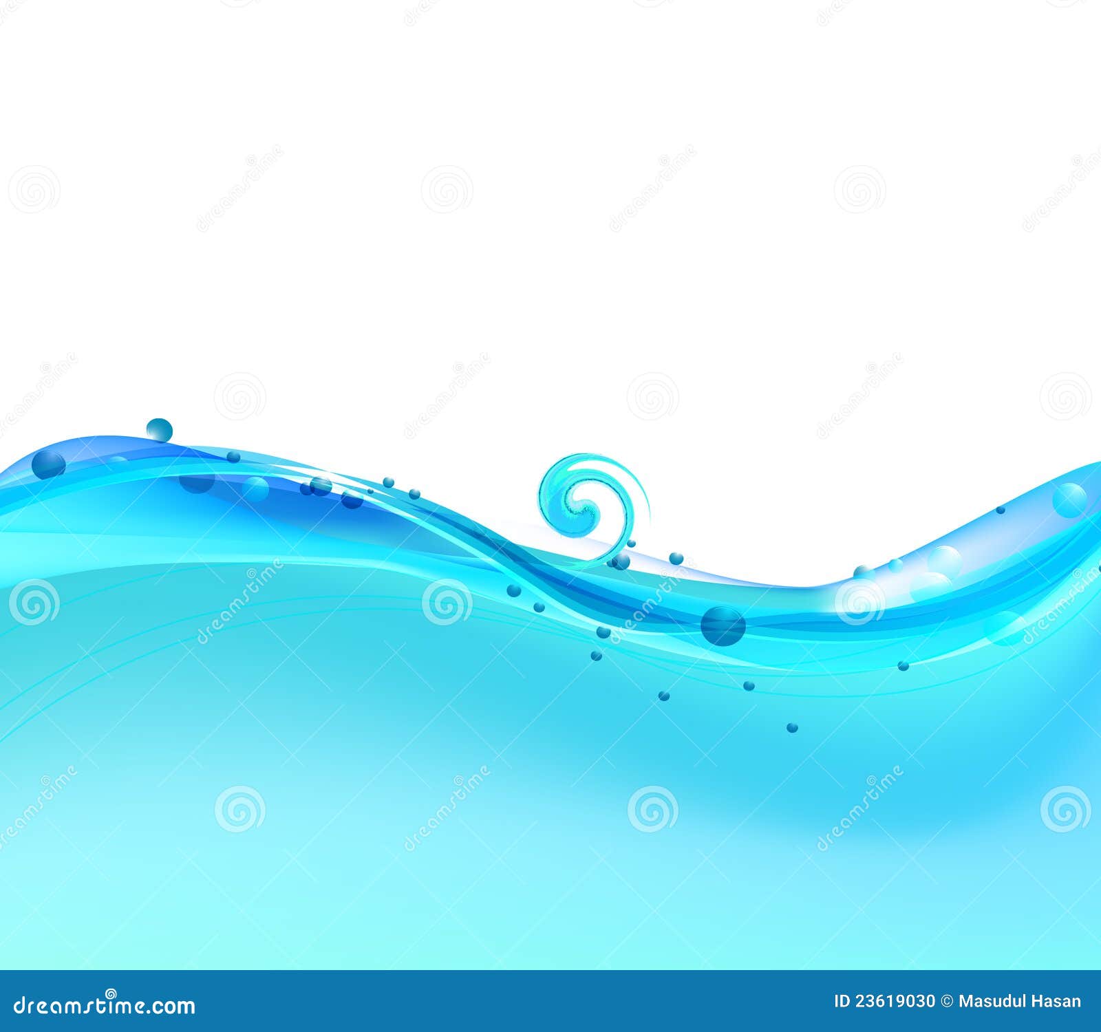 Water wave with bubbles stock illustration. Illustration of simplicity ...