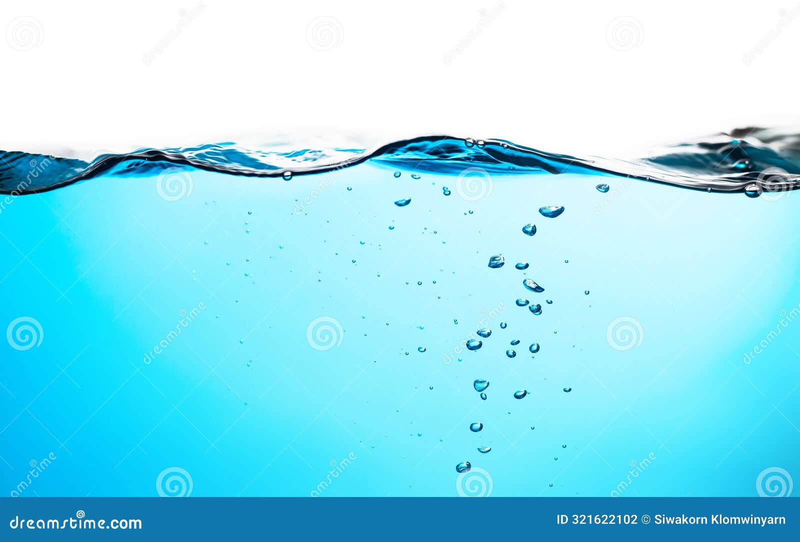 Water Wave. Water Bubbles Float Up Under Water Stock Photo - Image of ...