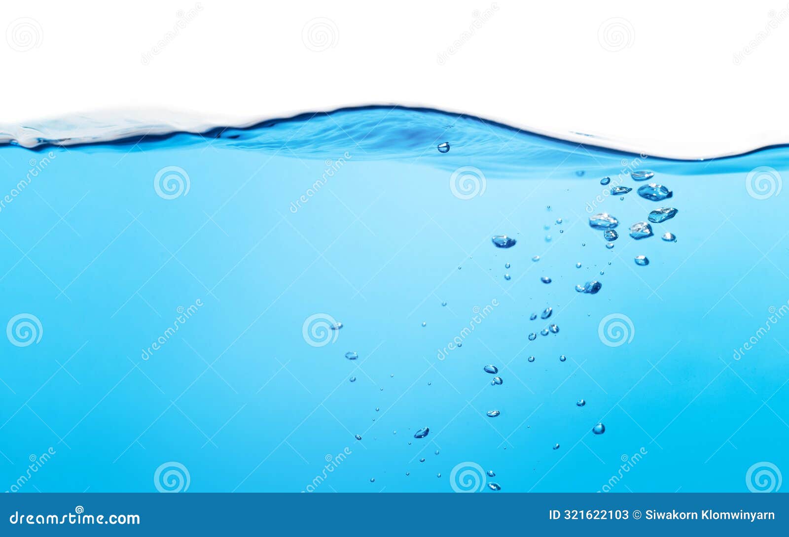 Water Wave. Water Bubbles Float Up Under Water Stock Image - Image of ...