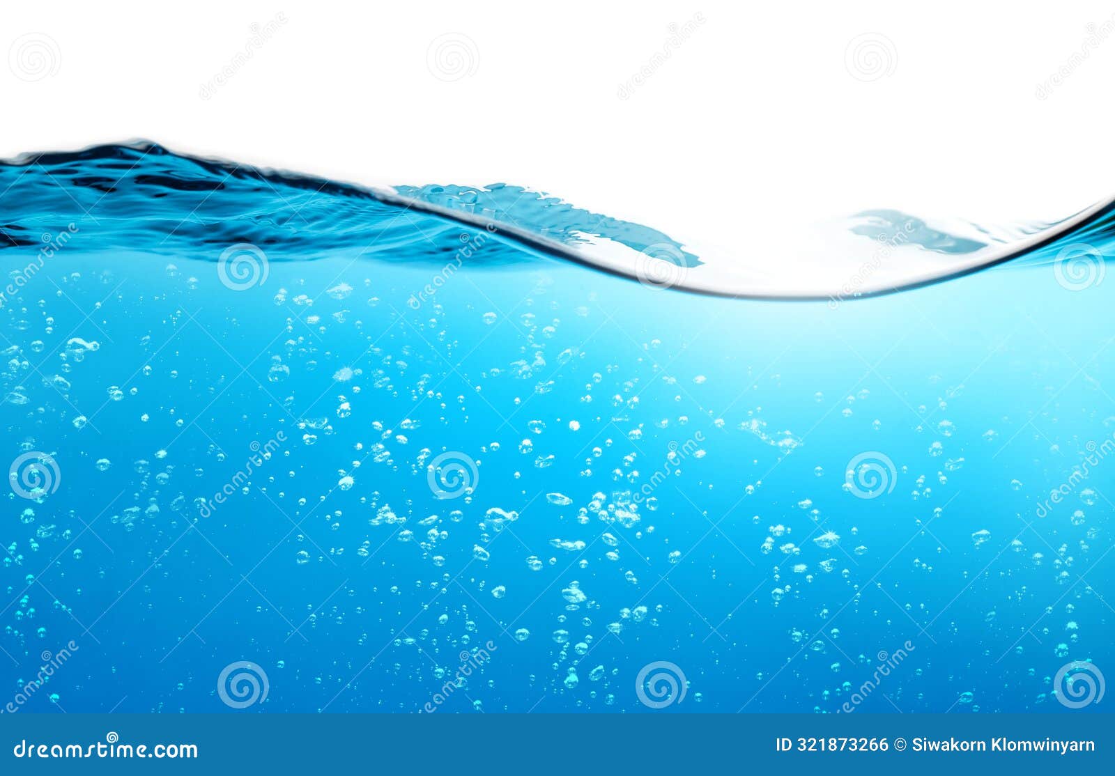 Water Wave. Water Bubbles Float Up Under Water Stock Photo - Image of ...
