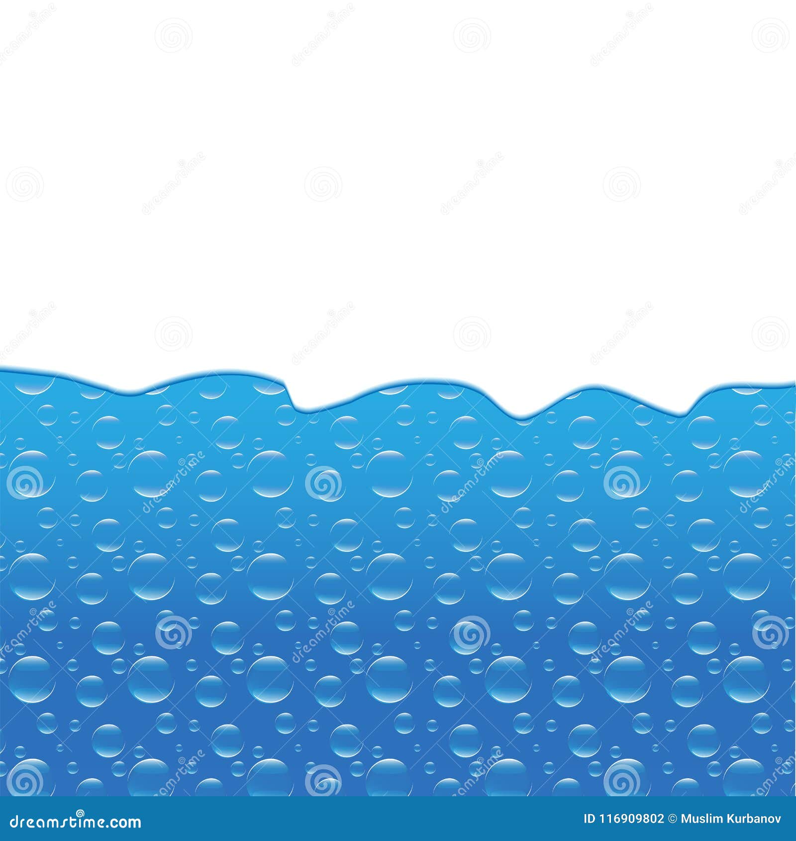 Water Wave and Bubbles Template Banner. Vector EPS 10 Stock Vector ...
