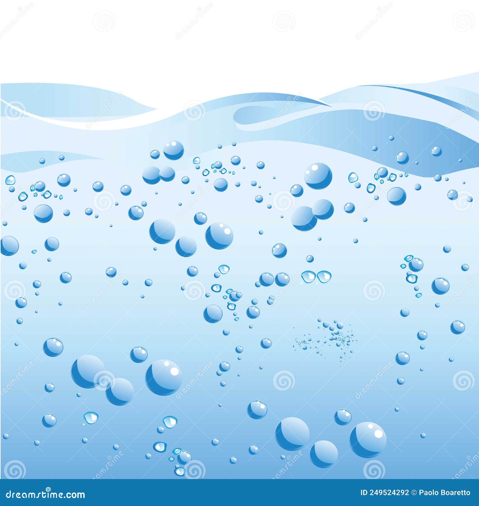 Water Wave with Bubbles stock illustration. Illustration of liquid ...