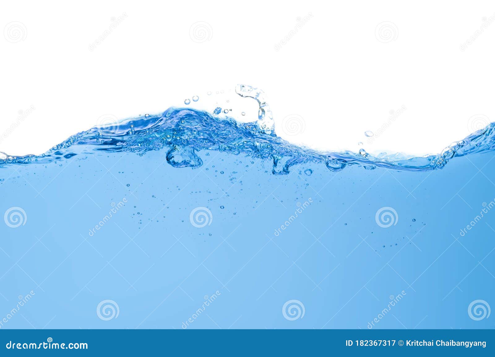 Water Wave with Bubbles on White Background Stock Illustration ...