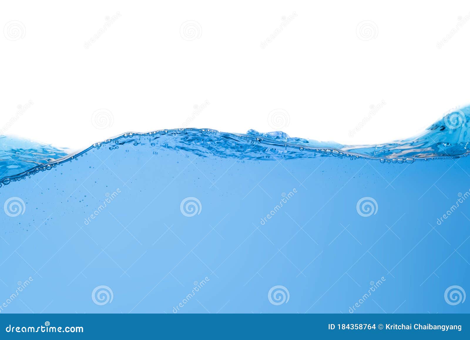 Water Wave with Bubbles on White Background Stock Illustration ...
