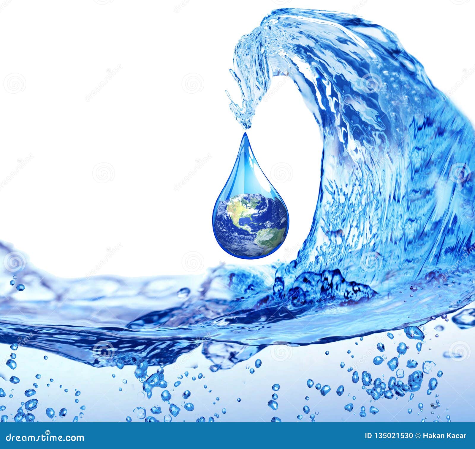 Water drop in the world stock illustration. Illustration of flow ...