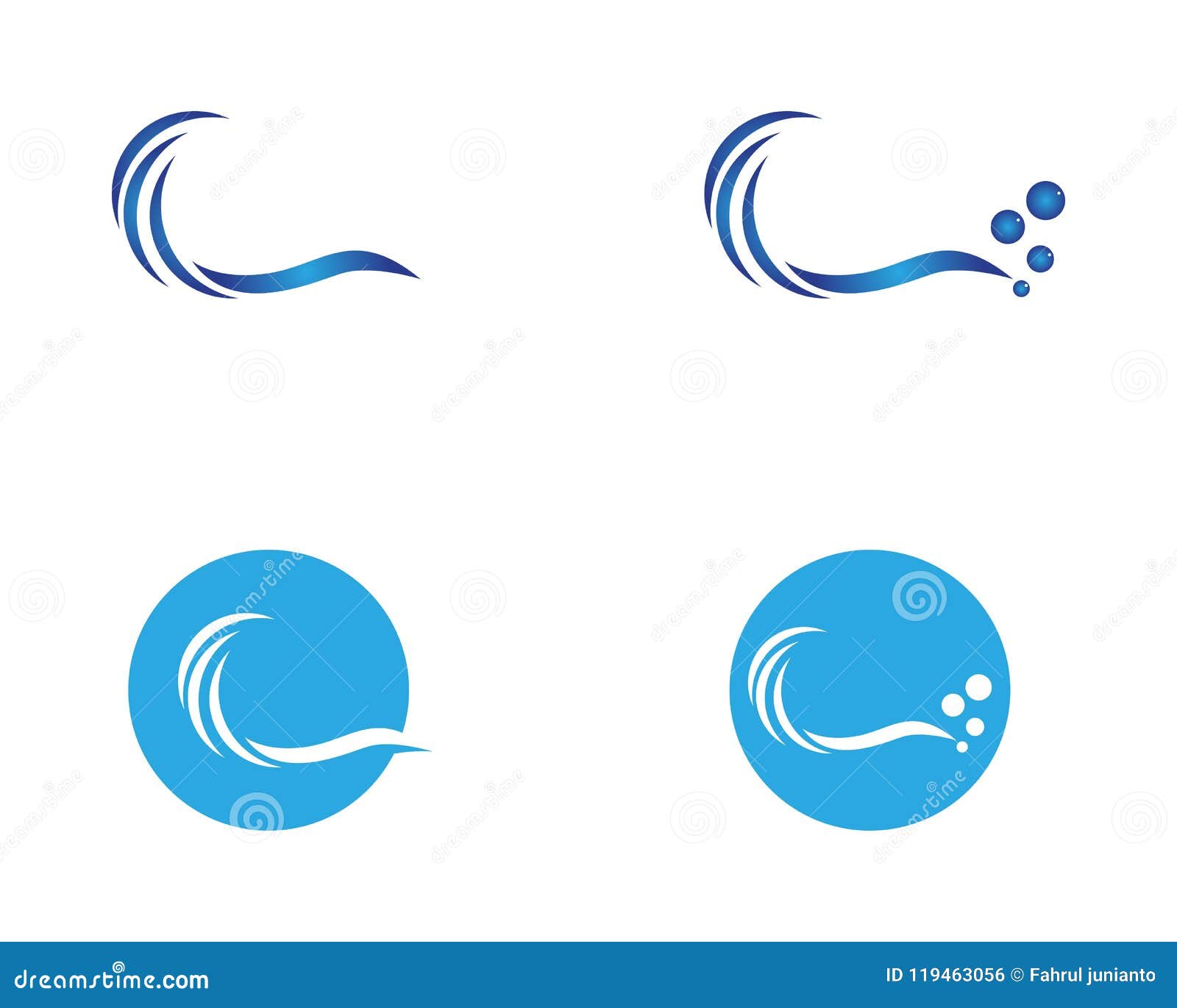 Water Wave Icon Logo Vector Template Stock Vector - Illustration of ...