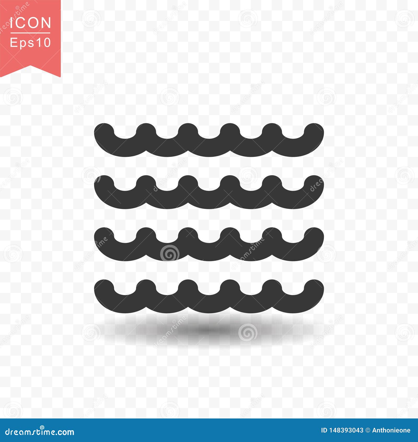 Water Wave Icon Simple Flat Style Vector Illustration Stock Vector ...